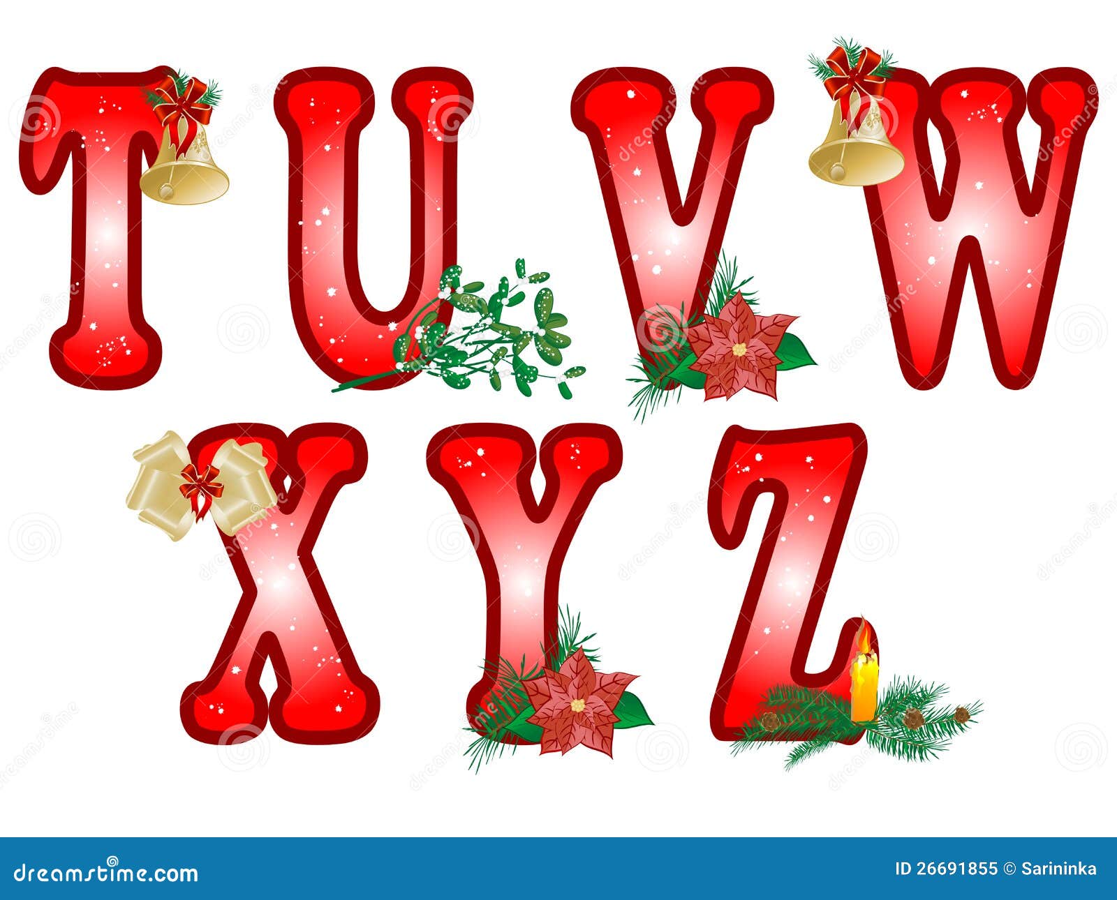 Christmas alphabet stock vector. Illustration of frame - 26691855