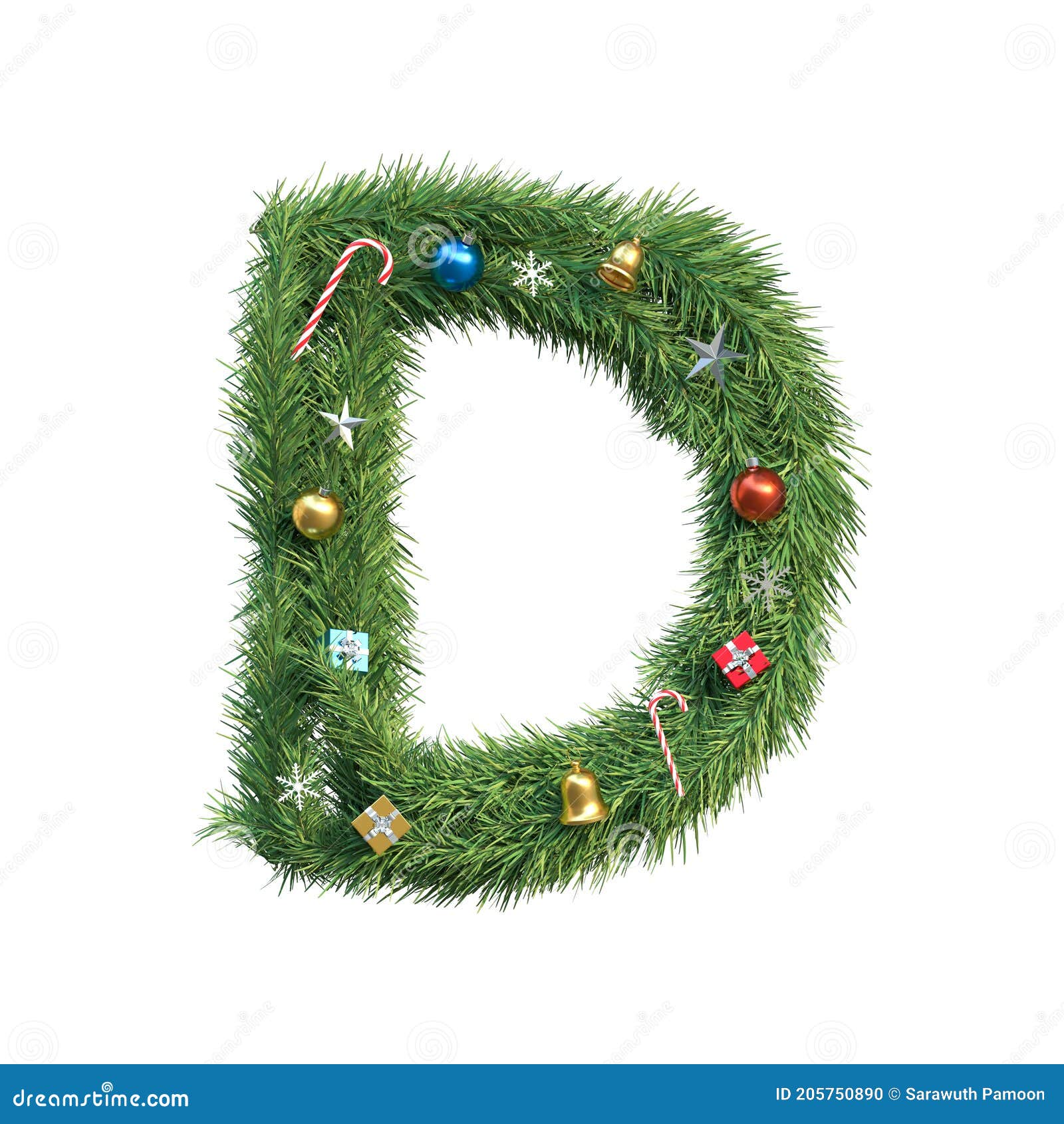 Christmas Alphabet Letter D Stock Illustration - Illustration of ...