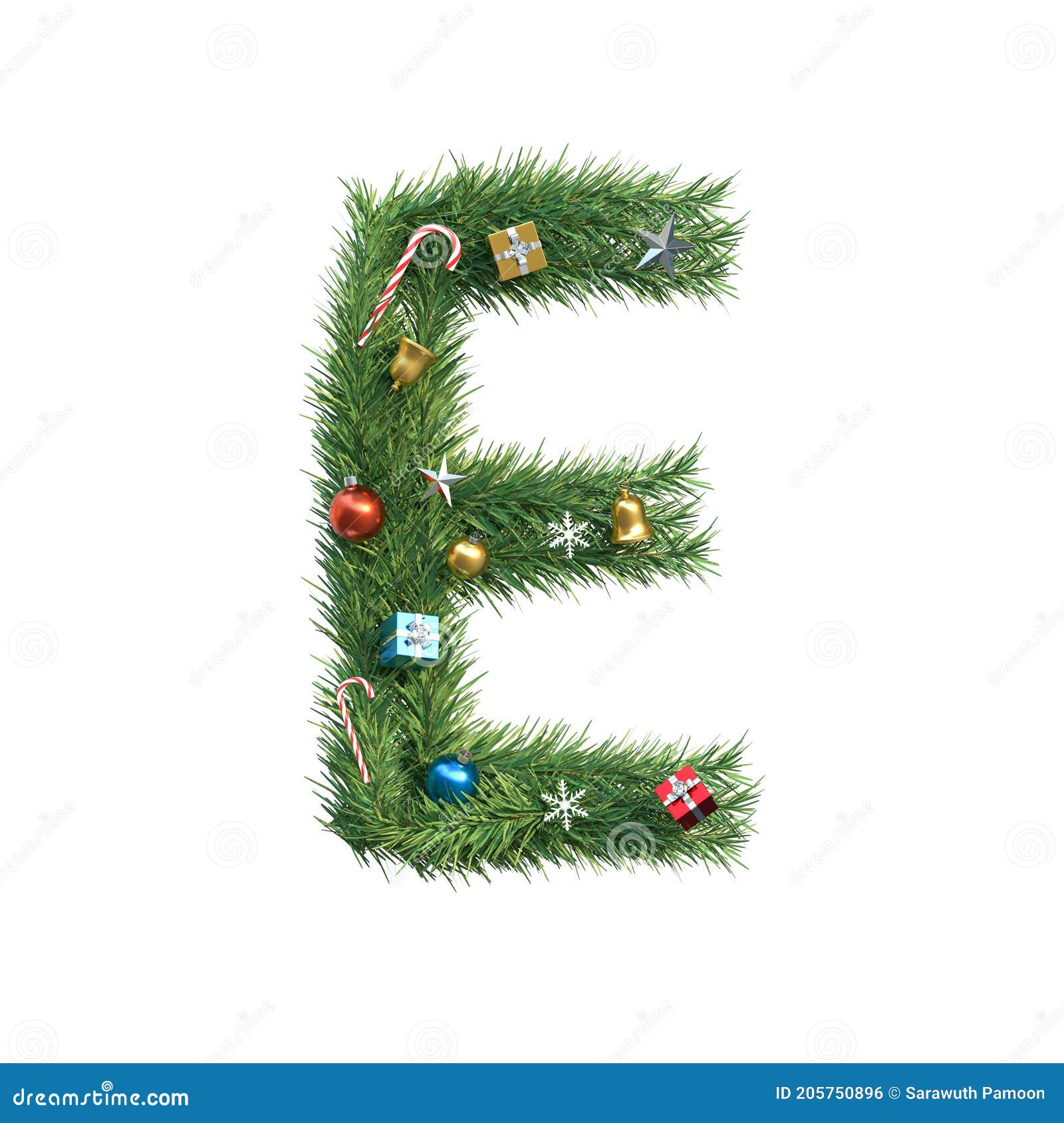 Christmas Alphabet Letter E Stock Illustration - Illustration of ...