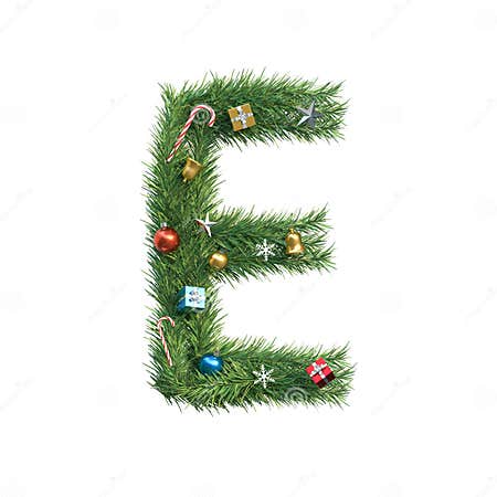 Christmas Alphabet Letter E Stock Illustration - Illustration of ...