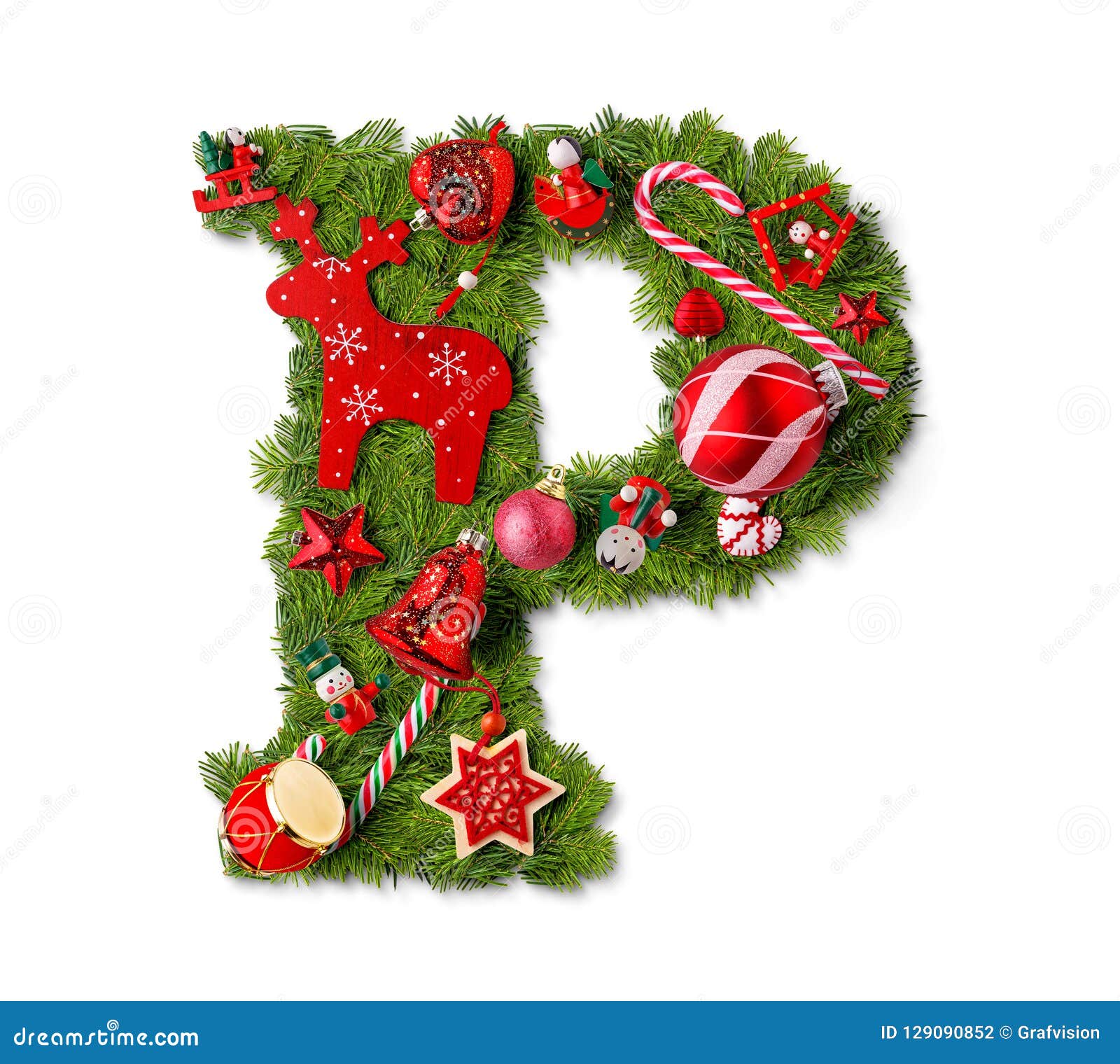 Christmas Alphabet Letter P Stock Photo - Image of ball, beautiful ...