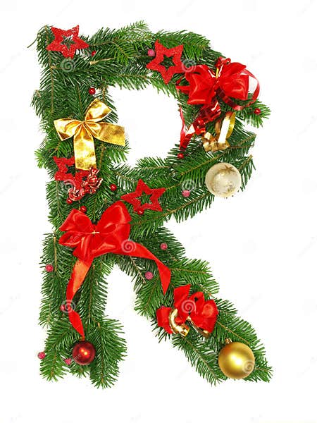 Christmas Alphabet Letter R Stock Photo - Image of closeup, design ...