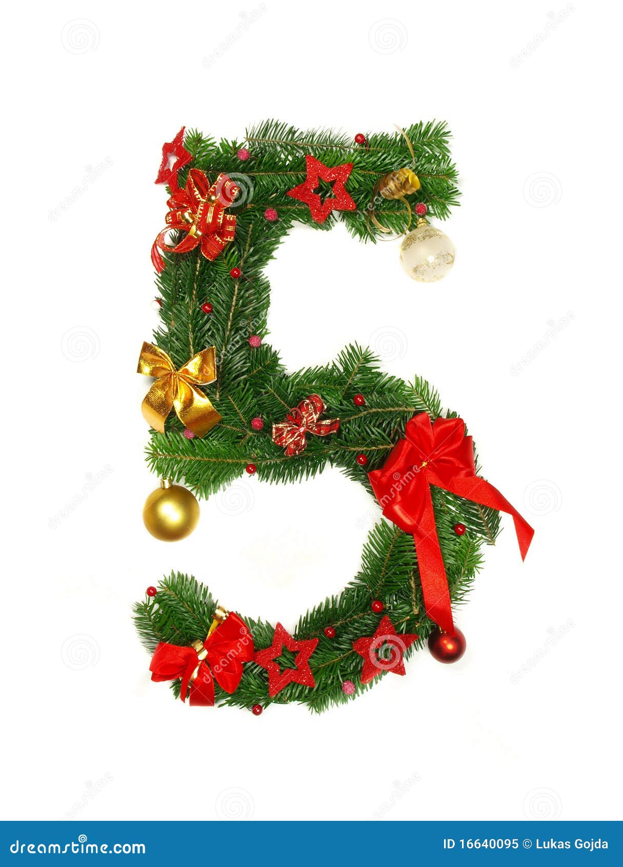Christmas Alphabet Number 5 Stock Image - Image of gift, colors: 16640095