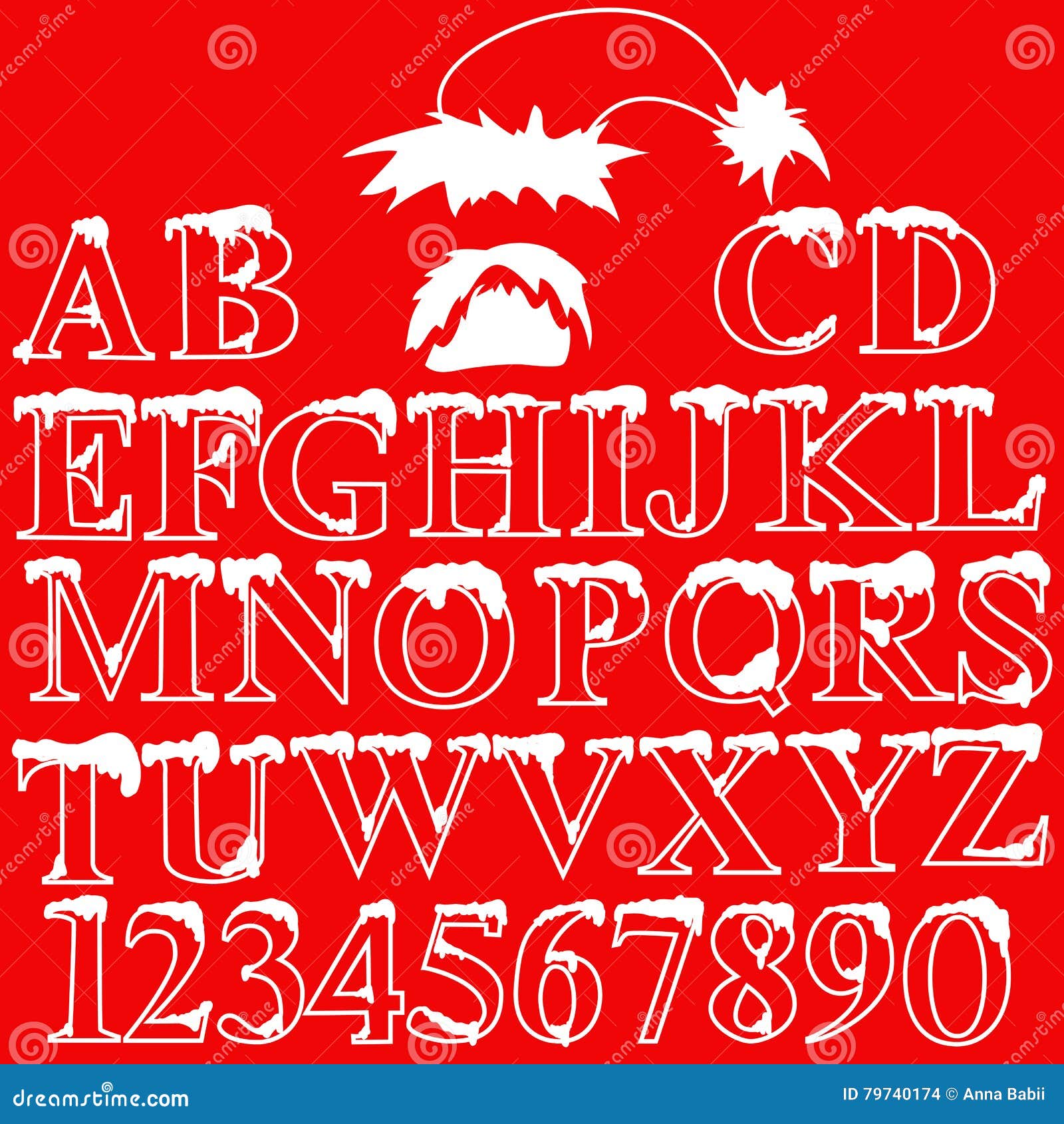 Christmas Alphabet with Snow. Vector Illustration Stock Vector ...