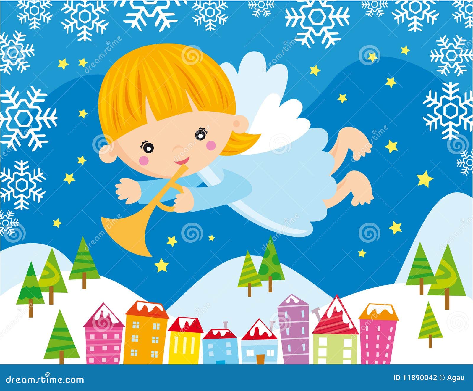 Christmas angel stock vector. Illustration of cartoon - 11890042