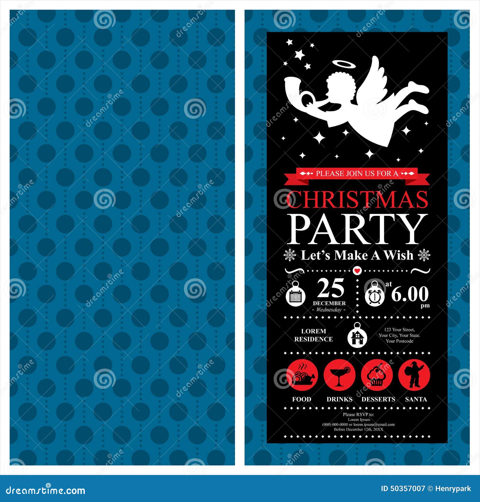 Christmas Angel Invitation Card Stock Vector - Illustration of december ...