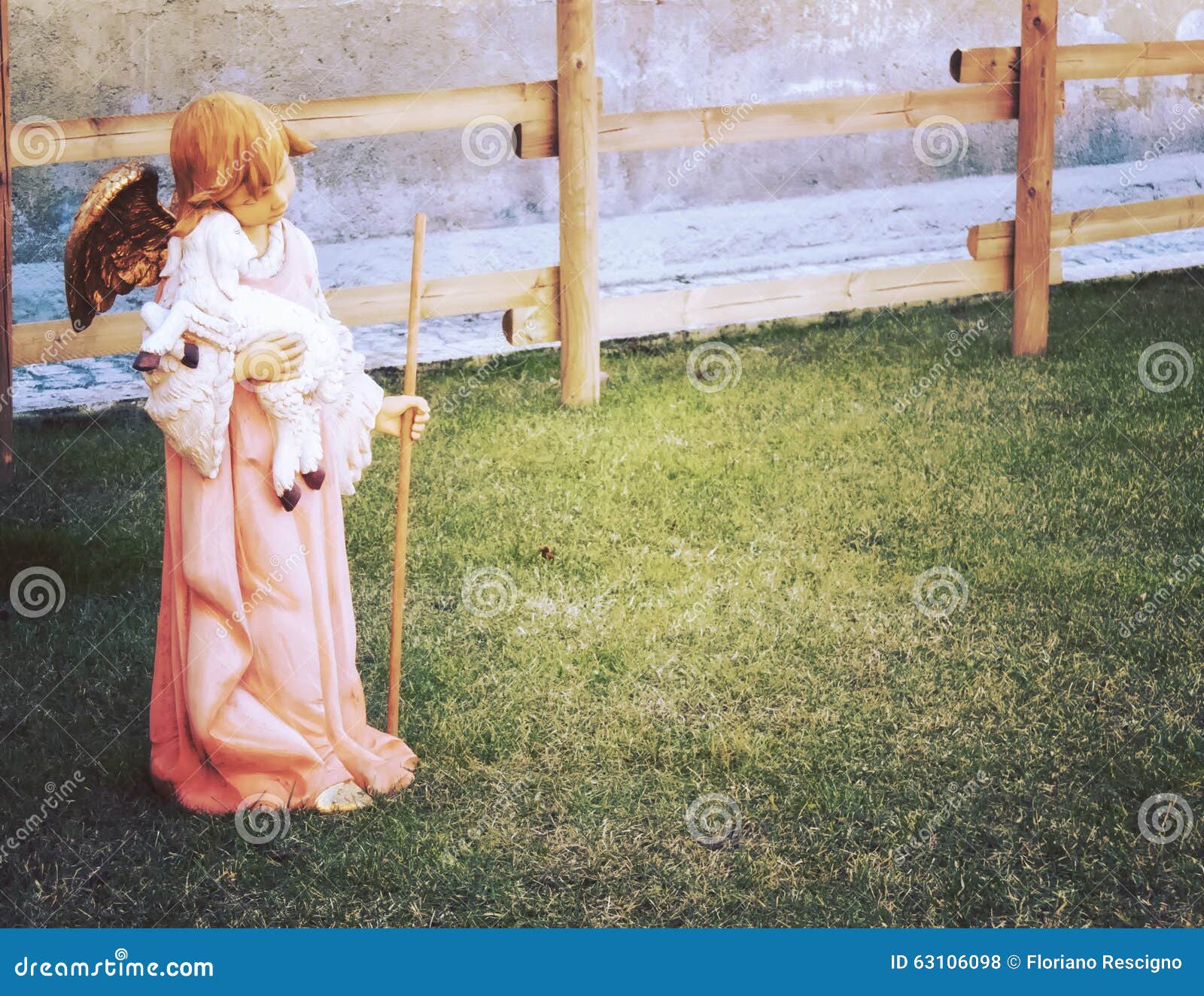Christmas Angel in Nativity Scene Stock Photo - Image of presepio ...