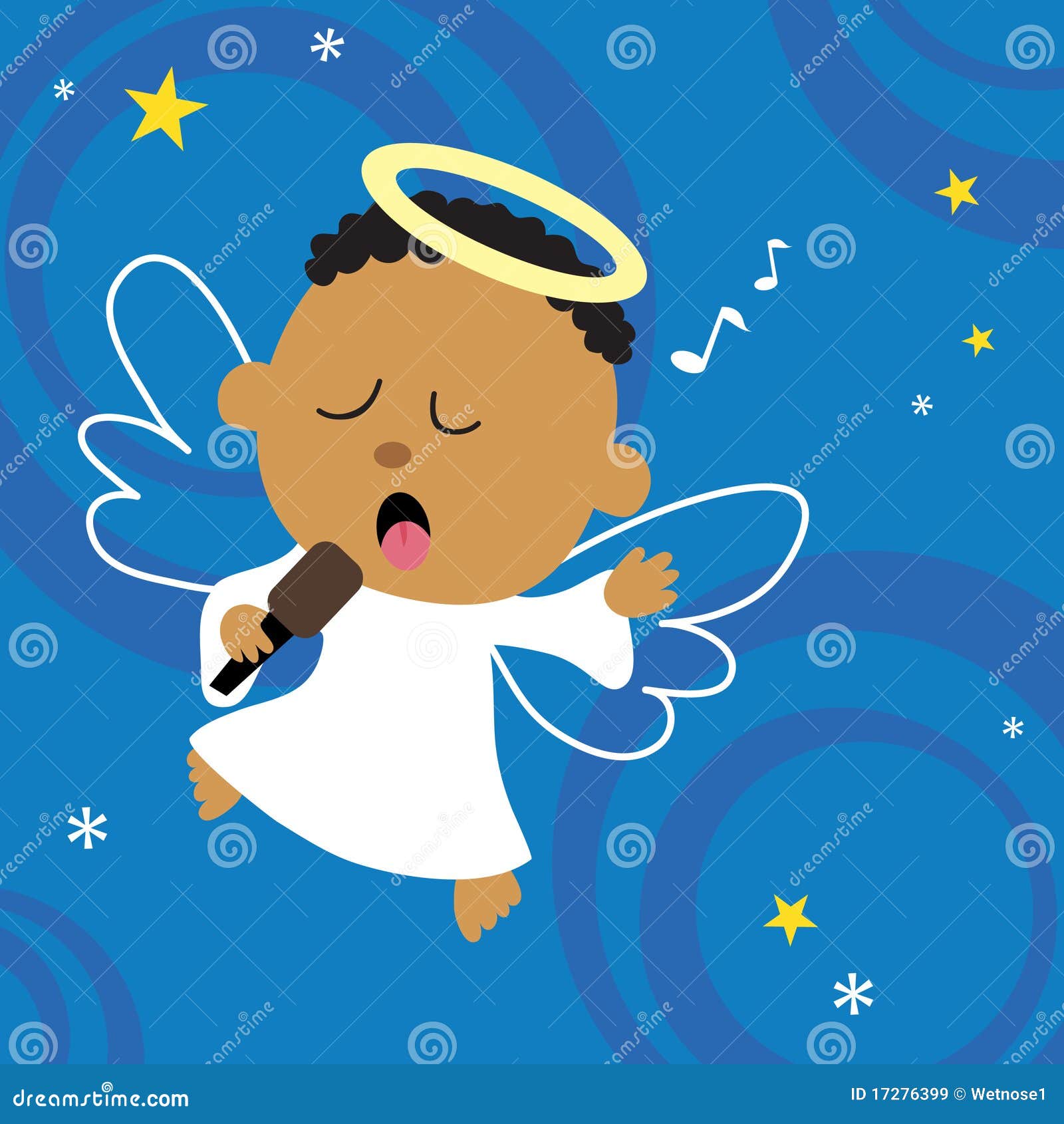 Christmas Angel Singing His Heart Out Stock Vector - Illustration of ...