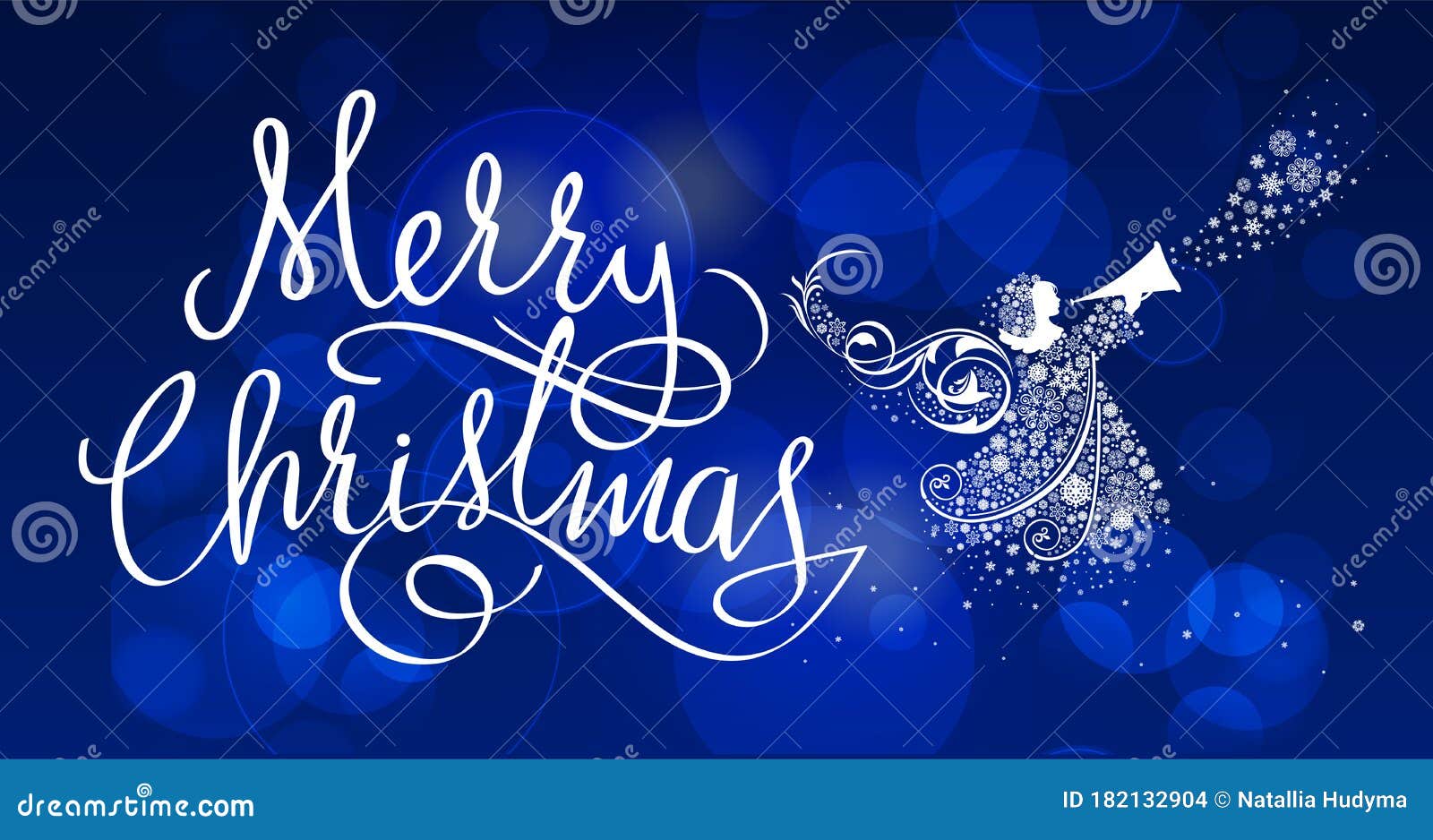 Christmas Angel and Trumpet Stock Vector - Illustration of decor ...