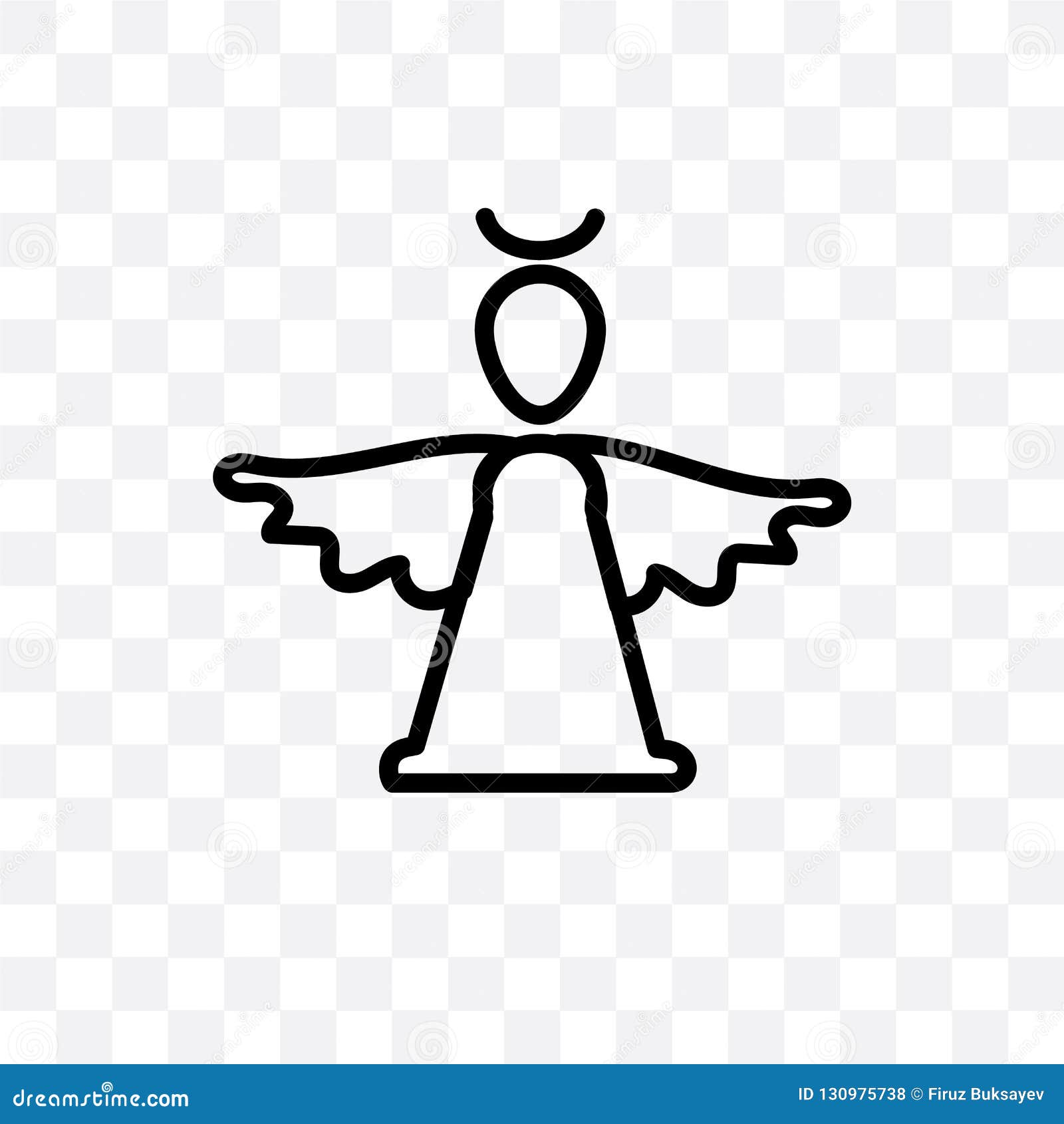 Christmas Angel Vector Linear Icon Isolated on Transparent Background ...