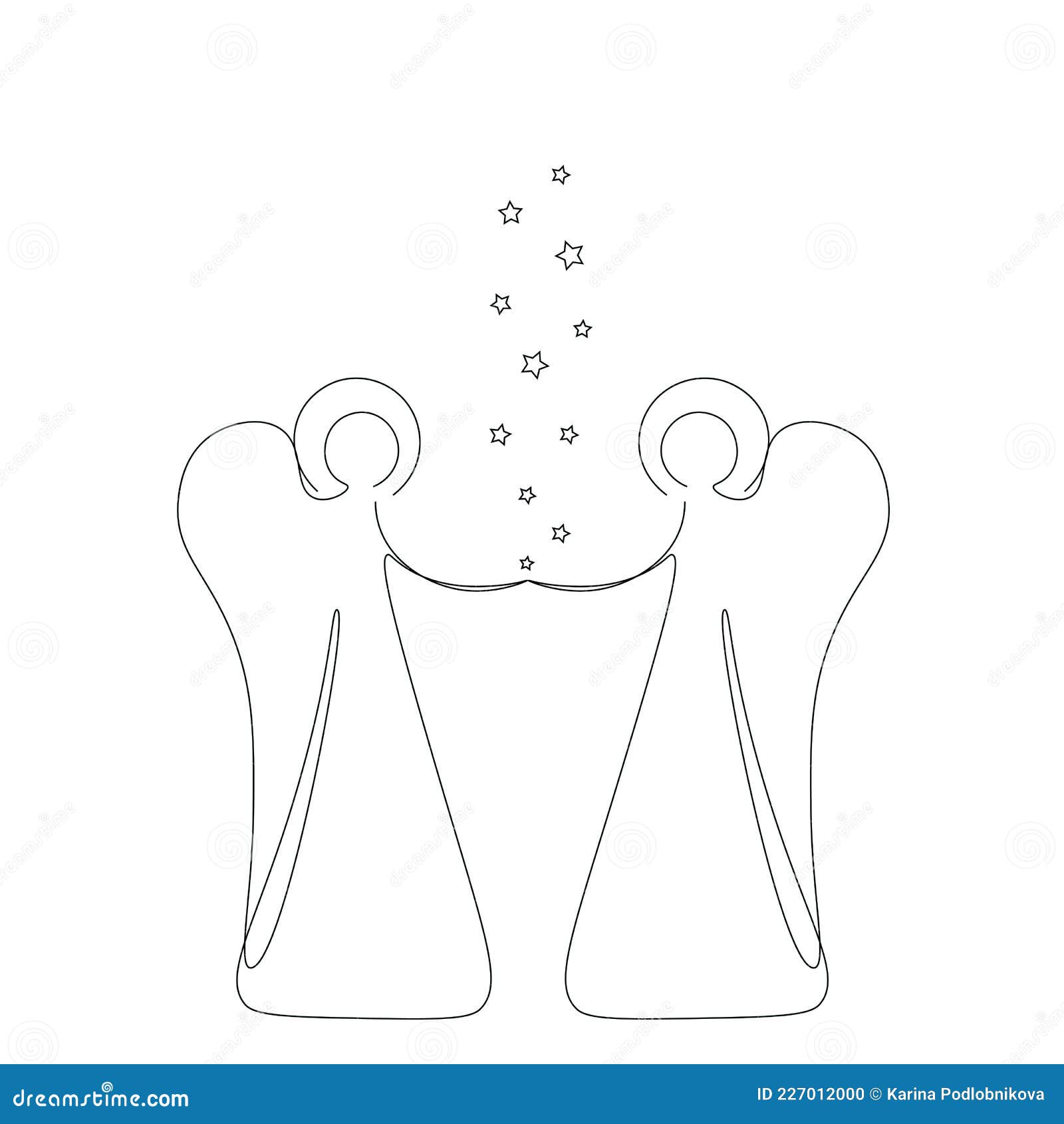 Christmas Angels with Stars, Vector Illustration Stock Vector ...