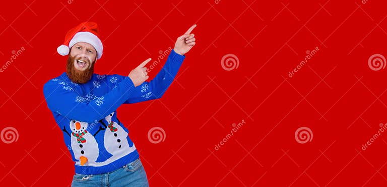 Christmas Announcement Happy New Year Christmas Holiday Celebration Santa Man At New Year Eve