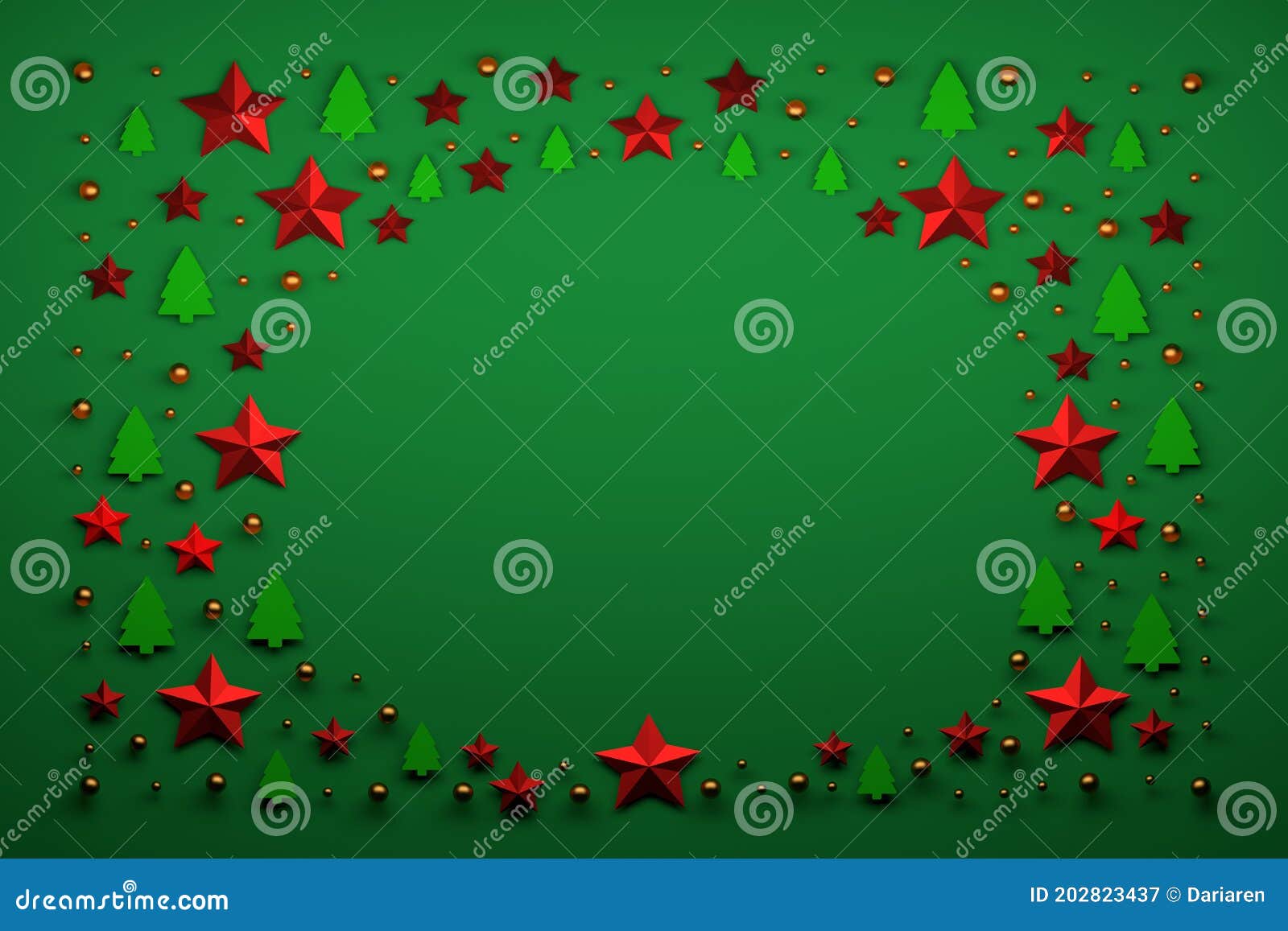 Christmas Arrangement with Small Festive Objects Stock Illustration ...