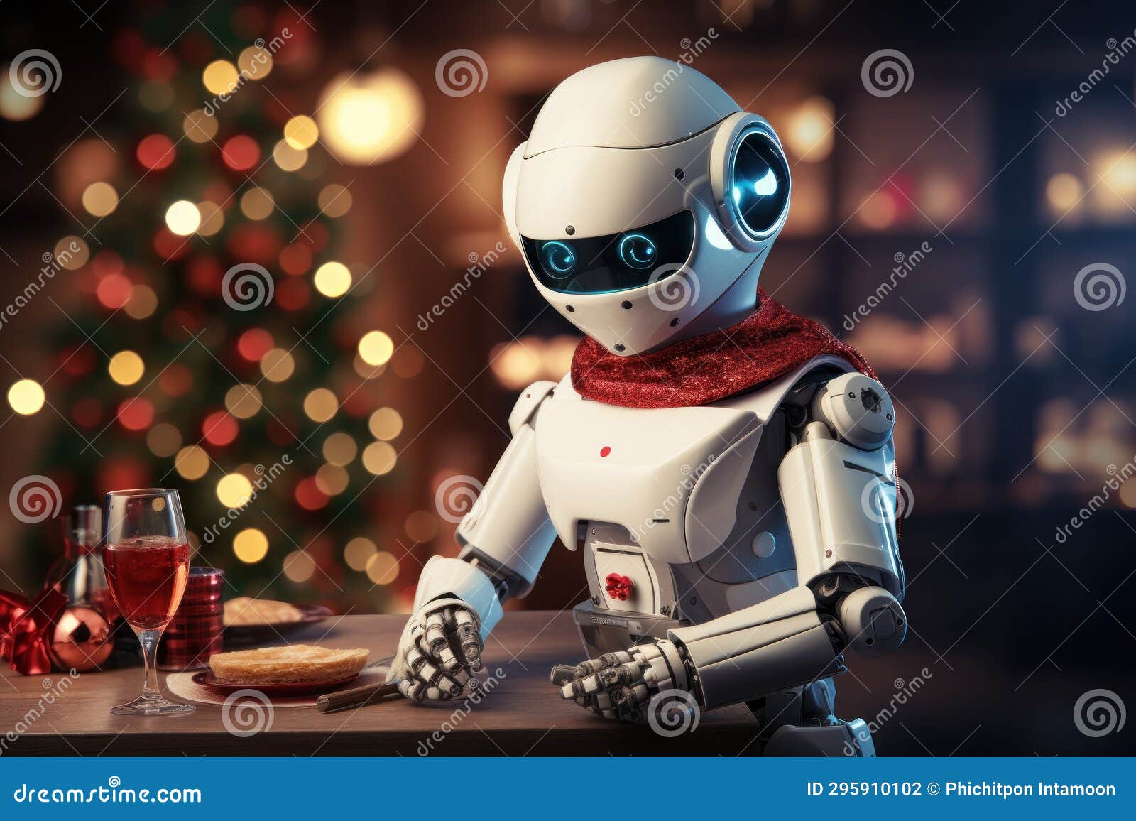 Christmas, Artificial Intelligence and Robotics. Generative AI Stock ...