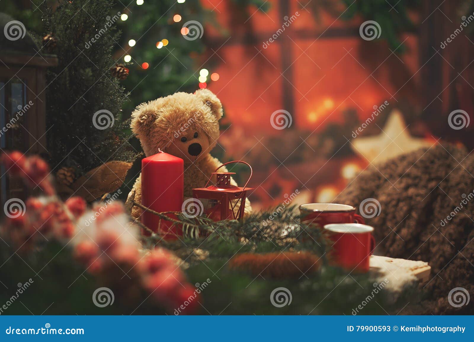 Christmas Atmosphere at the Home Stock Image - Image of xmas, bear ...