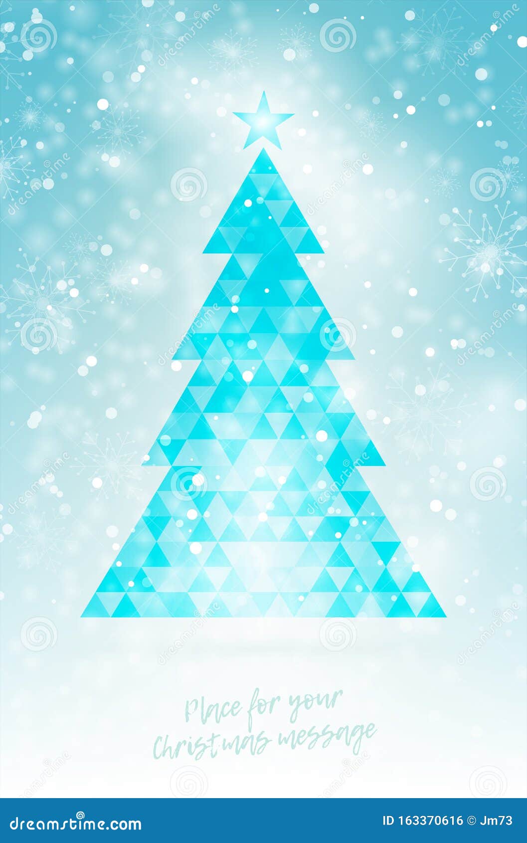 Christmas Background with Abstract Triangle Tree and Snow Stock Vector ...