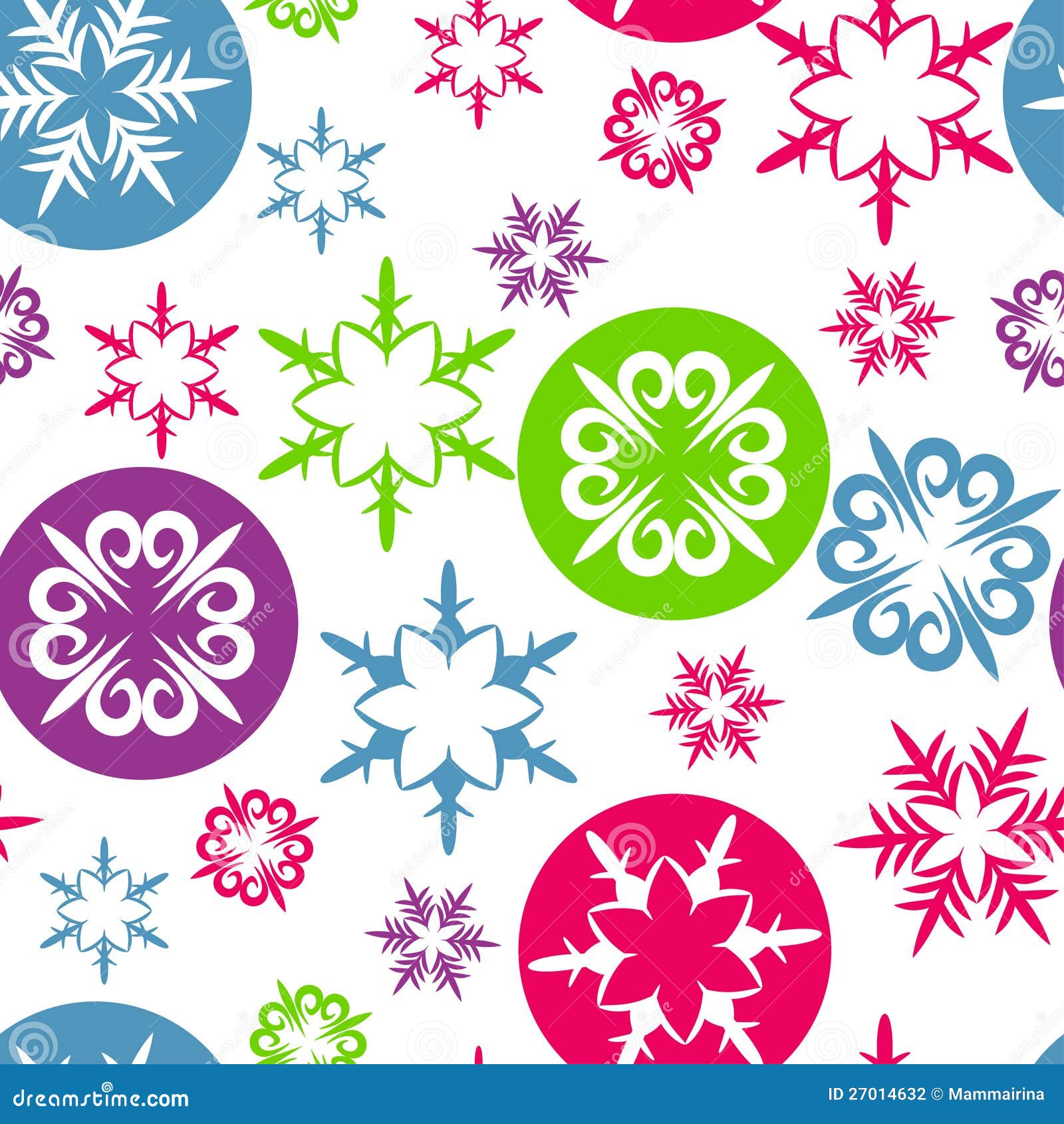 Christmas Background with Colorful Snowflakes Stock Vector ...