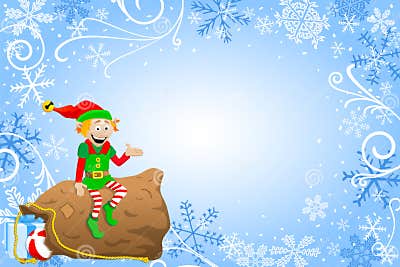 Christmas Background with Elf Stock Vector - Illustration of seasonal ...