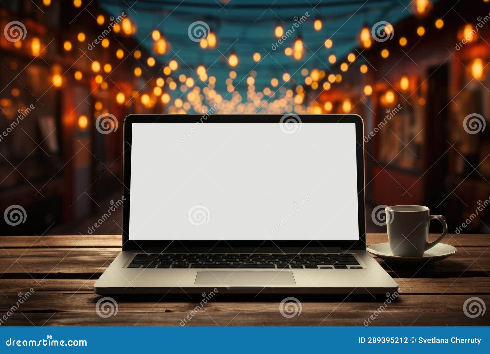 Christmas Background with Empty Laptop Screen. Stock Photo - Image of ...