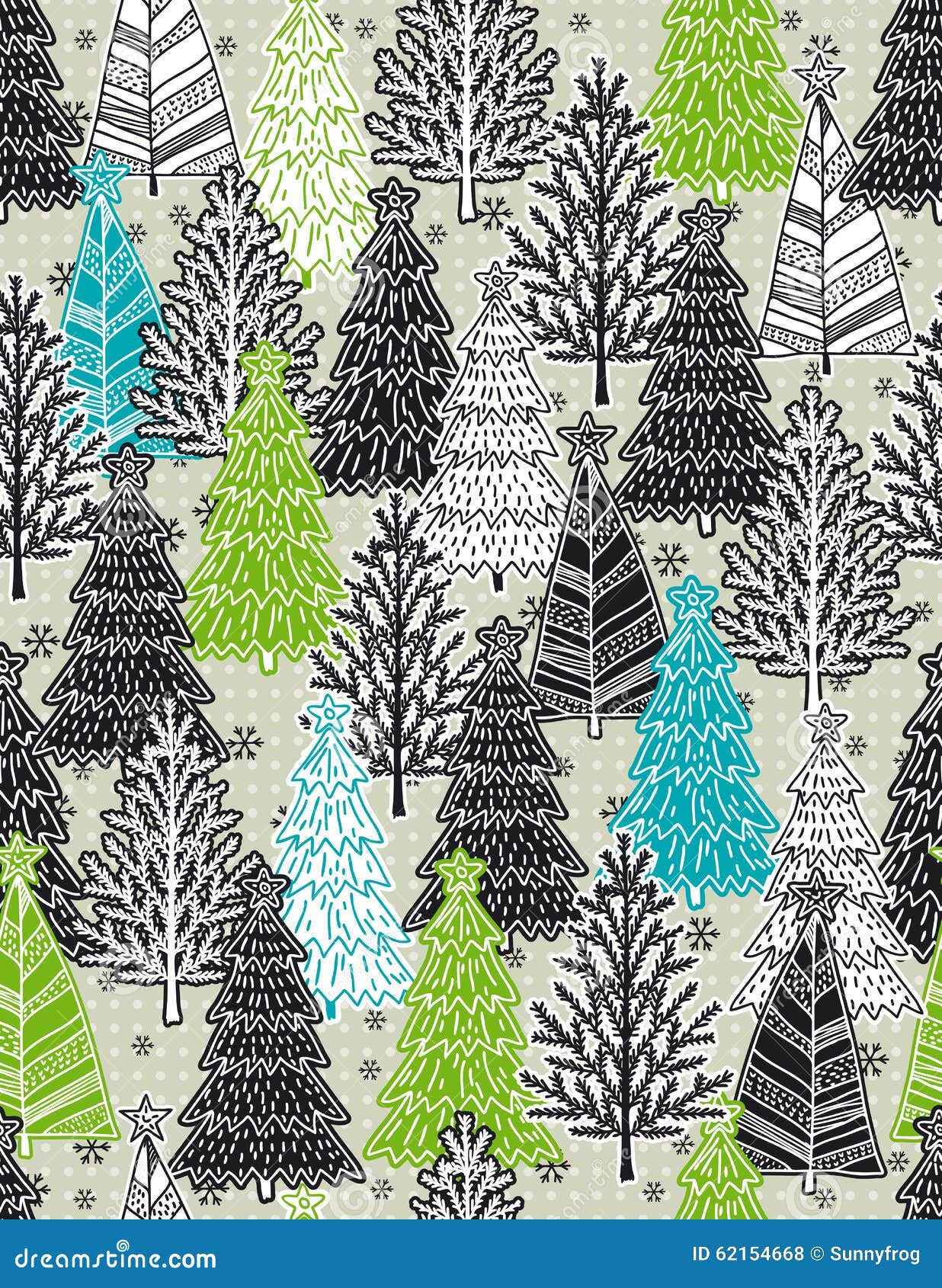 Christmas Background with Forest of Christmas Trees, Vector Stock ...