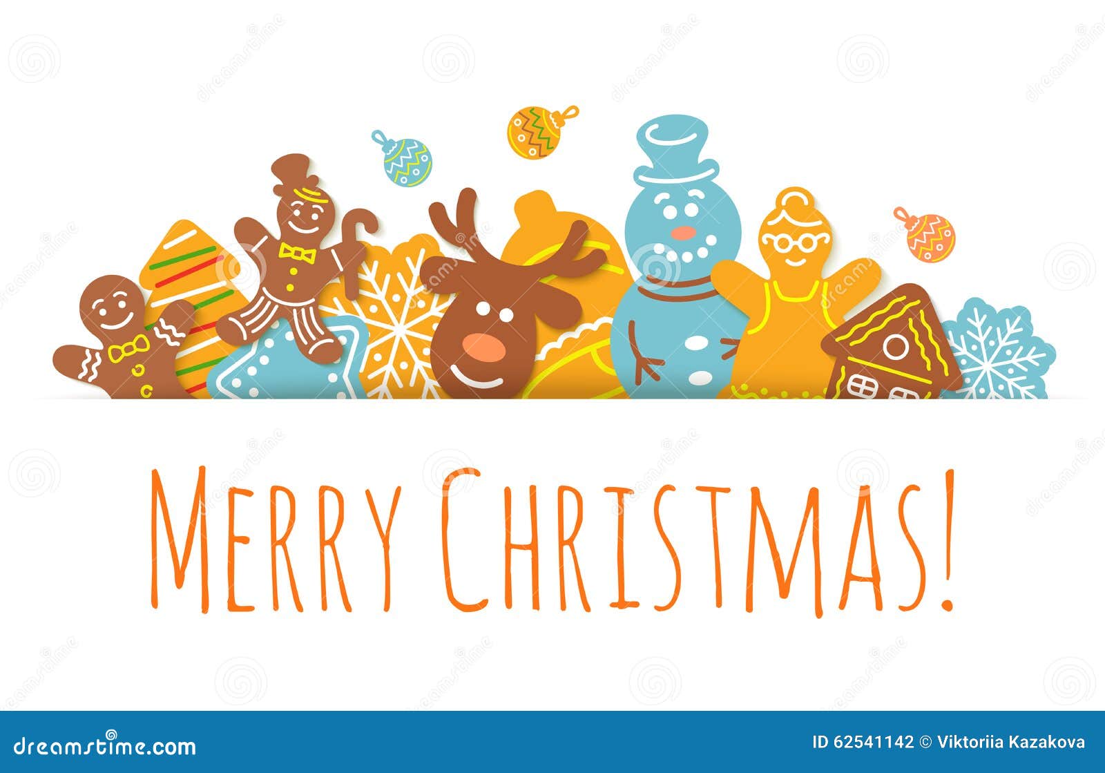 Christmas Background Gingerbread Cookies Horizontal Header Banner Stock ...