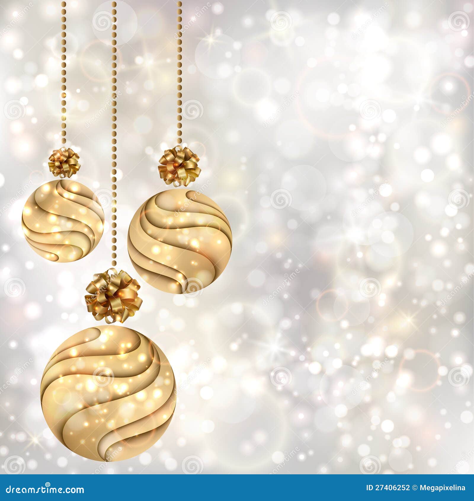 Christmas Background with Gold Balls Stock Vector - Illustration of ...