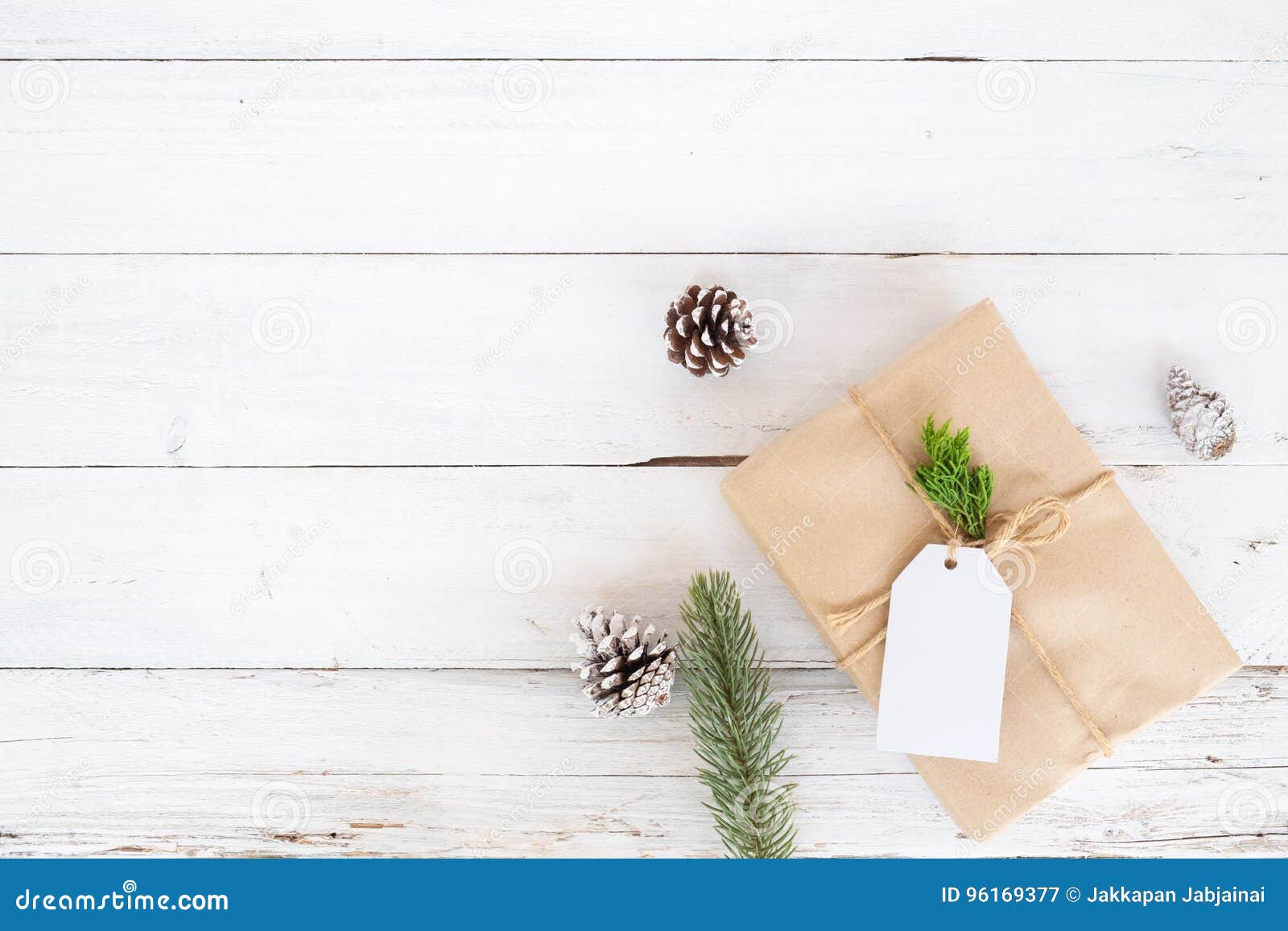 Christmas Background with Handmade Present Gift Boxes and Rustic ...