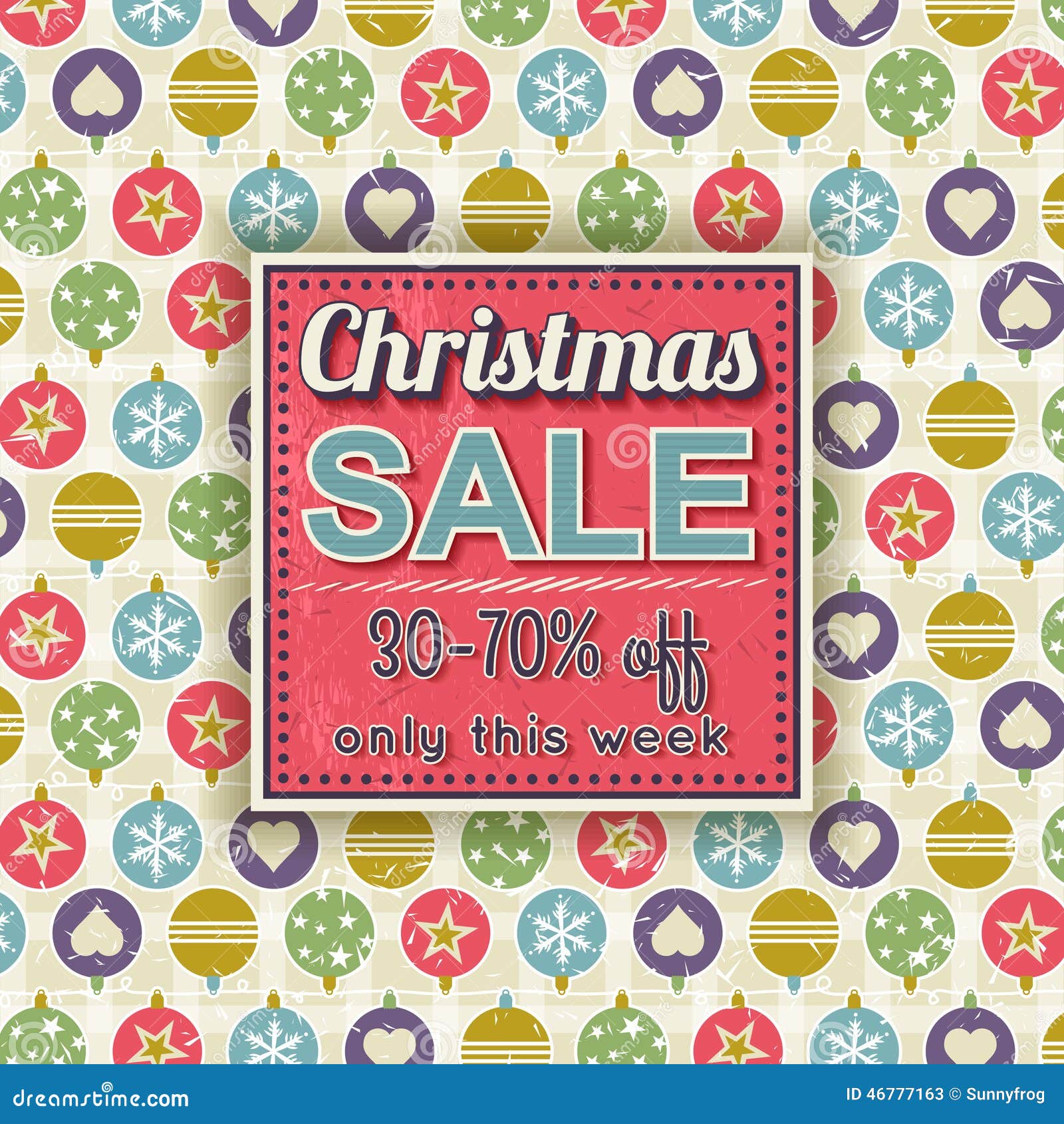 Christmas Background and Label with Sale Offer Stock Vector ...