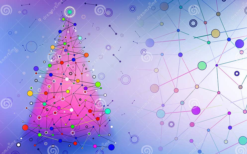 Christmas Background Made of Molecular Structure Stock Vector ...