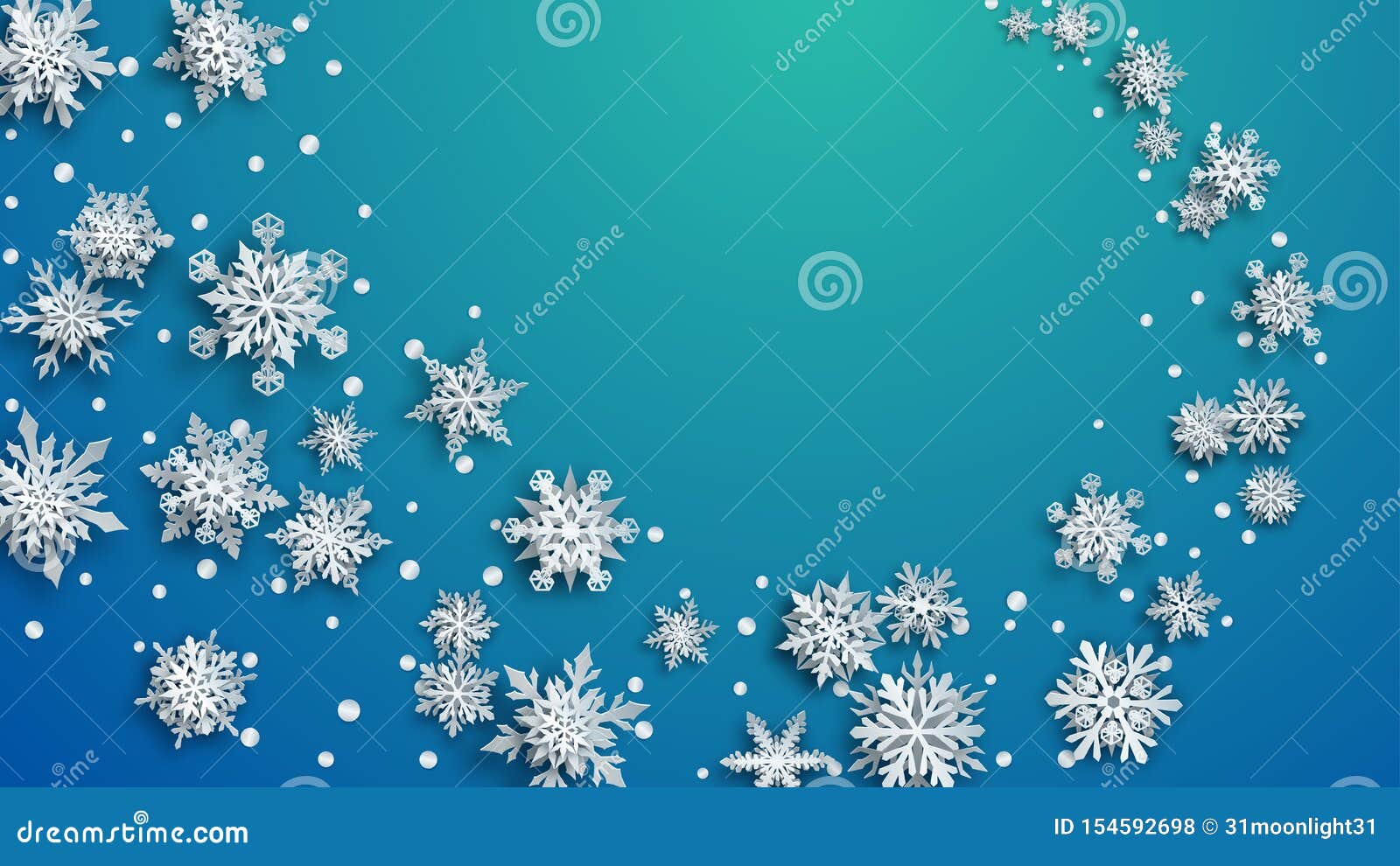 Christmas Background with Paper Snowflakes Stock Vector - Illustration ...