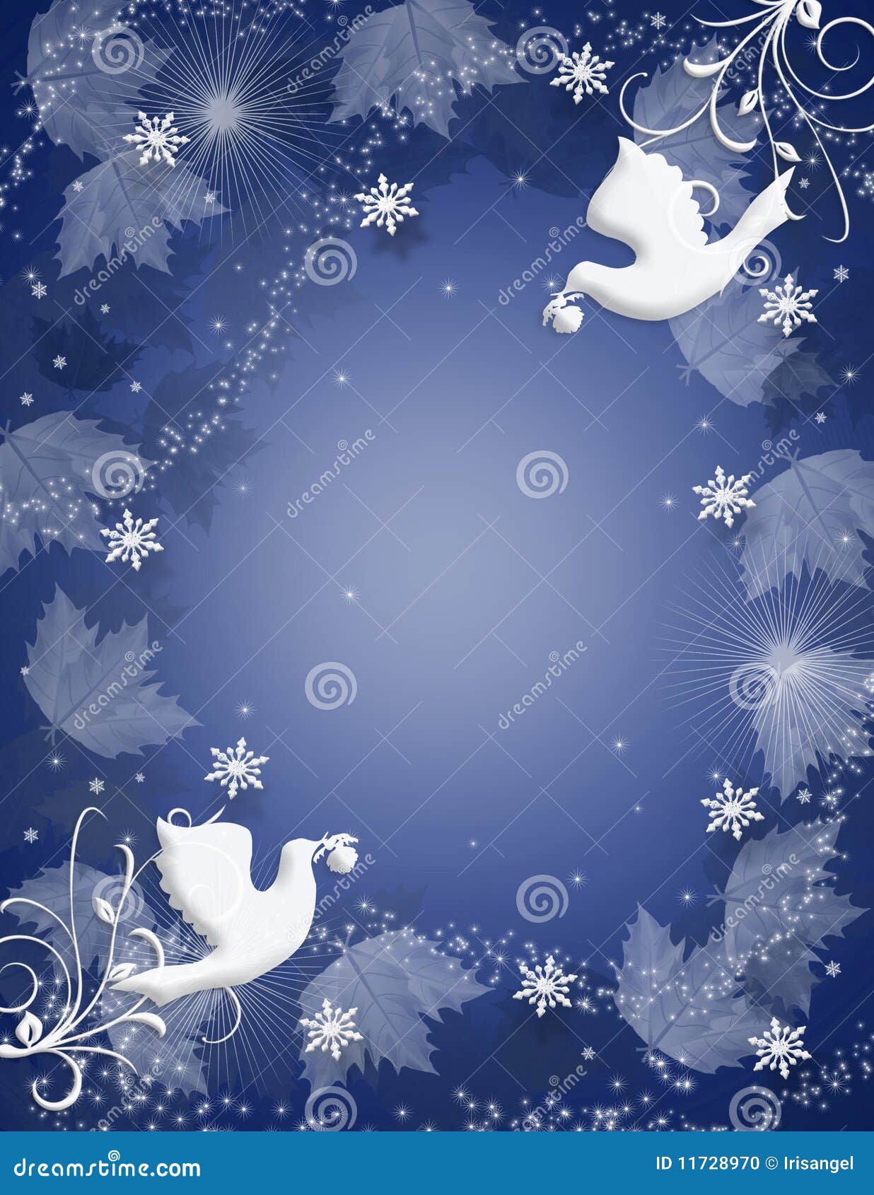 Christmas Background Peace Doves Sparkle Stock Illustration ...