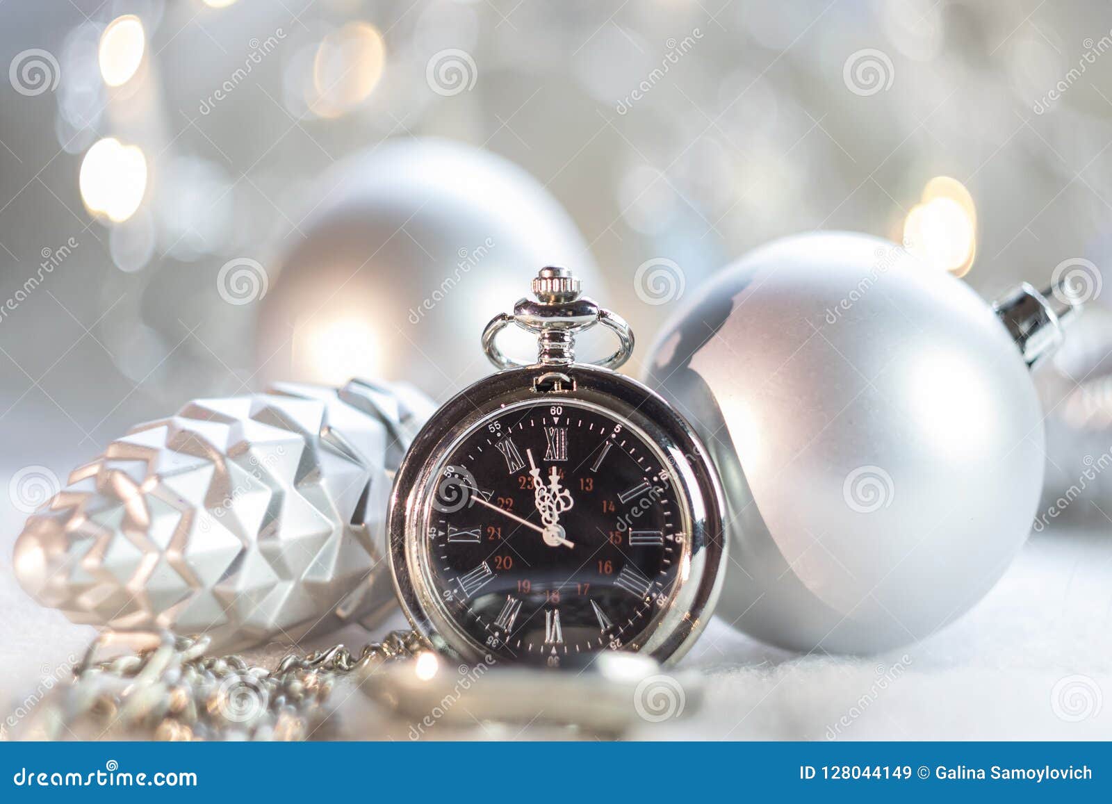 Christmas Background with Watches. Stock Image - Image of christmas ...