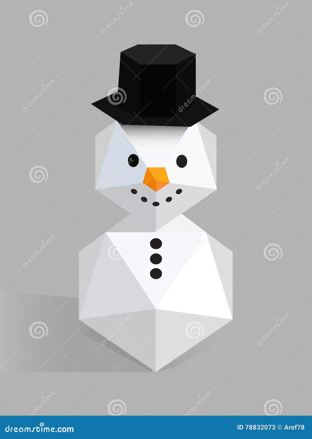 Christmas Background with Polygon Snow Man Stock Vector - Illustration ...