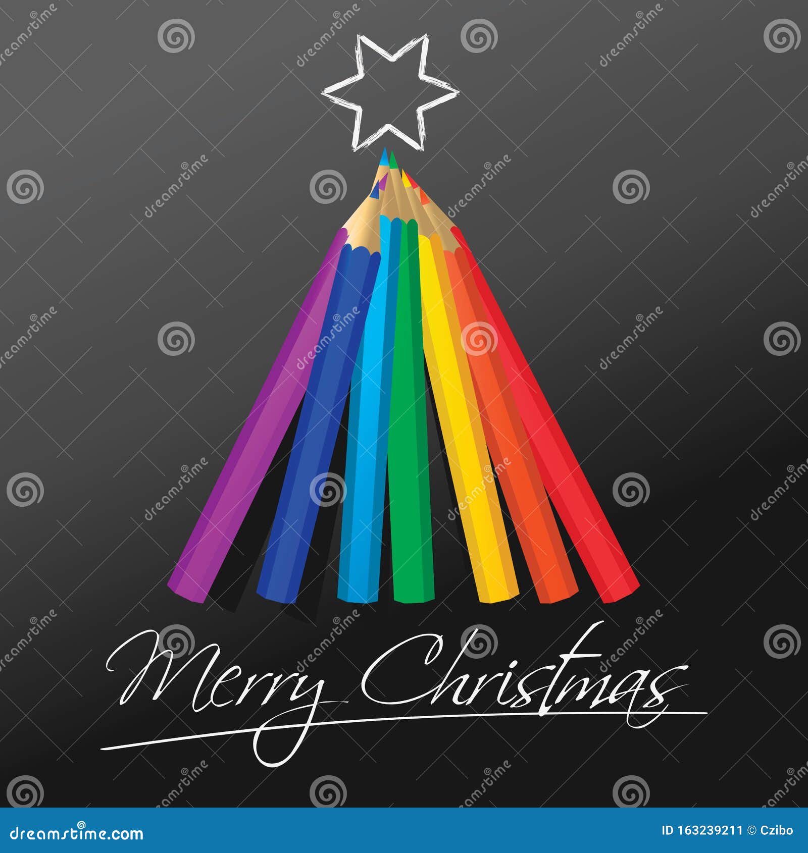 Abstract Christmas Tree in Rainbow Colors Stock Vector - Illustration ...