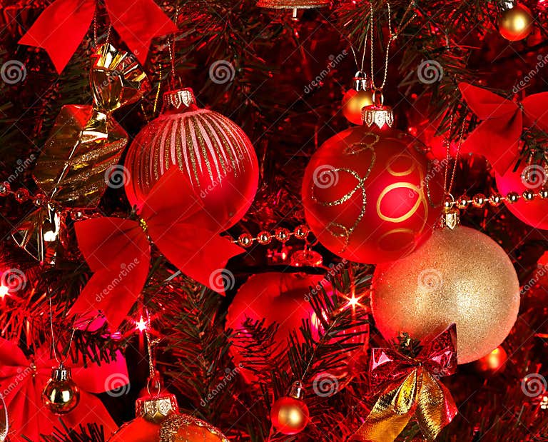 Christmas Background with Red Tree. Stock Photo - Image of background ...