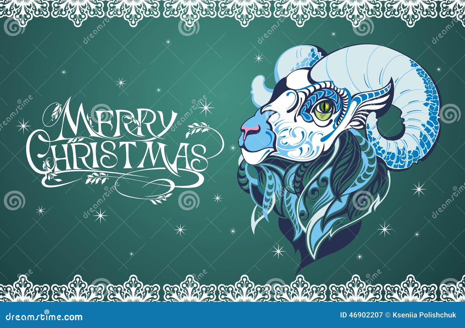 Christmas Background with Sheep Stock Vector - Illustration of template ...