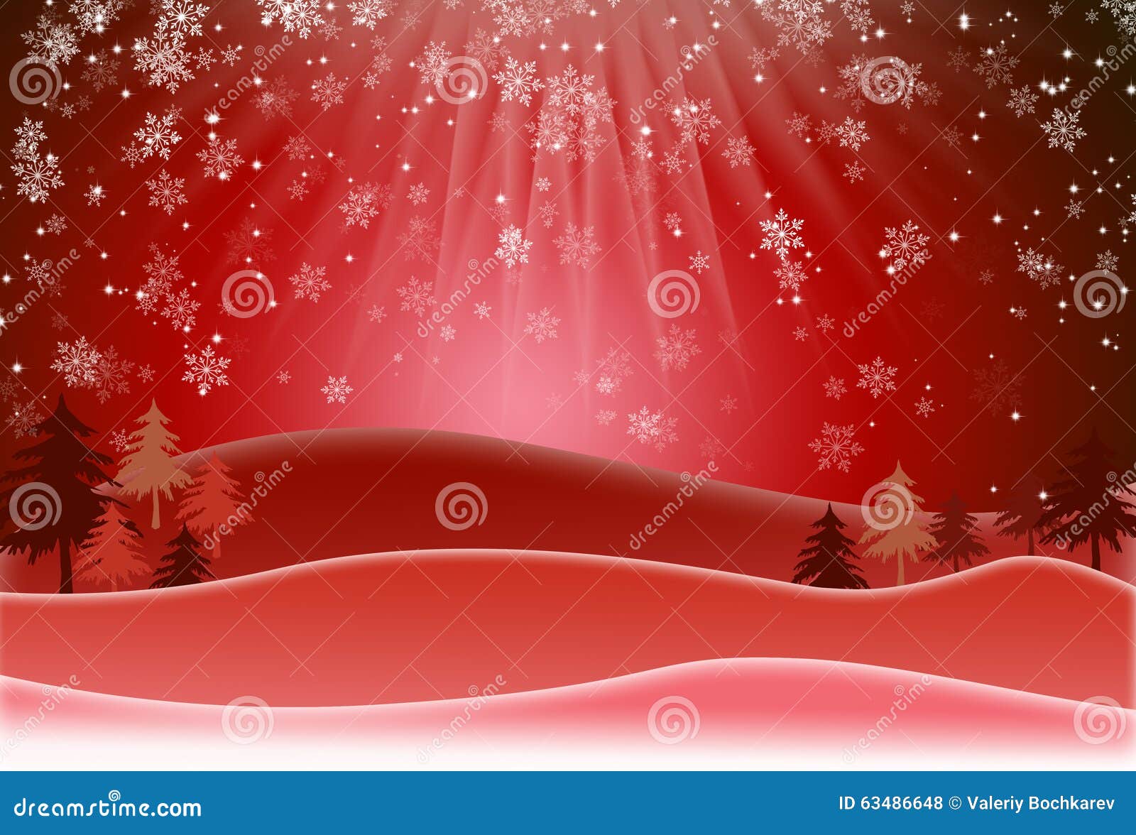 Christmas Background with Snow Flakes. Raster Version Stock ...