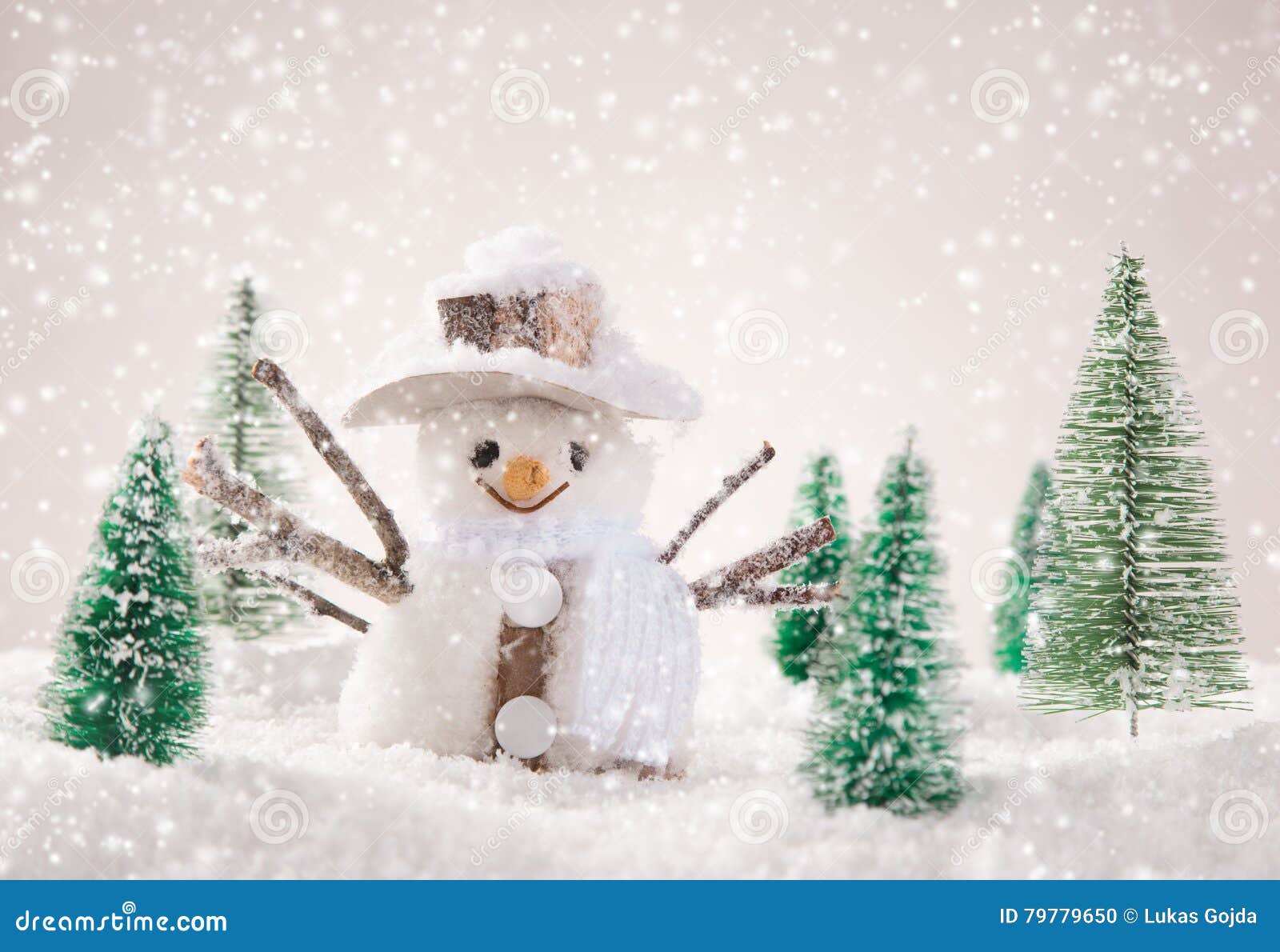 Christmas Background with Snowman Stock Illustration - Illustration of ...