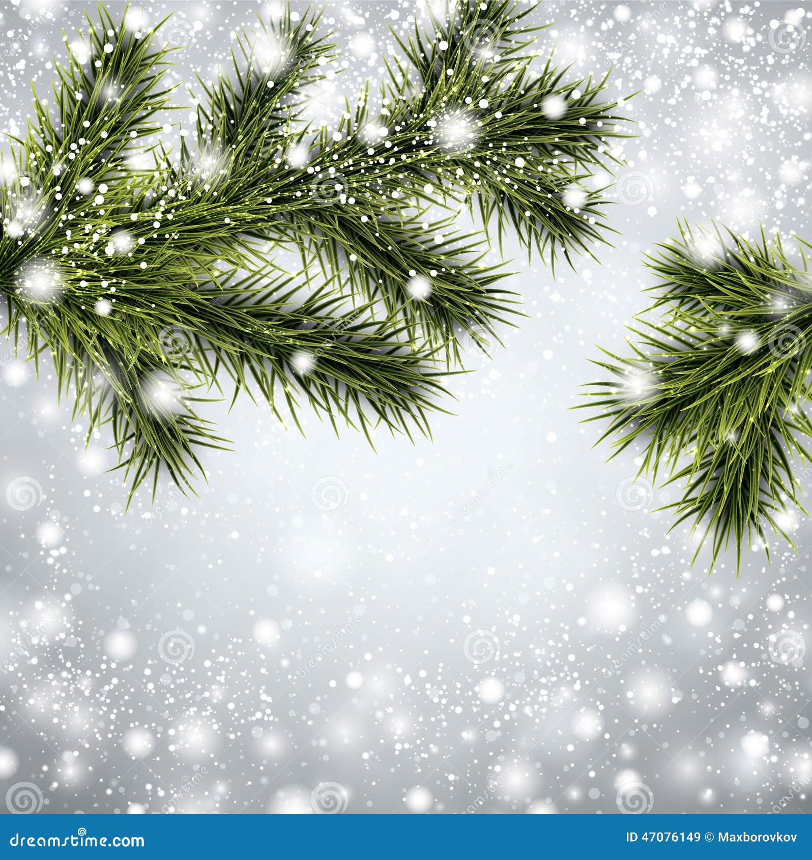 Christmas Background with Spruce Branches. Stock Vector - Illustration ...