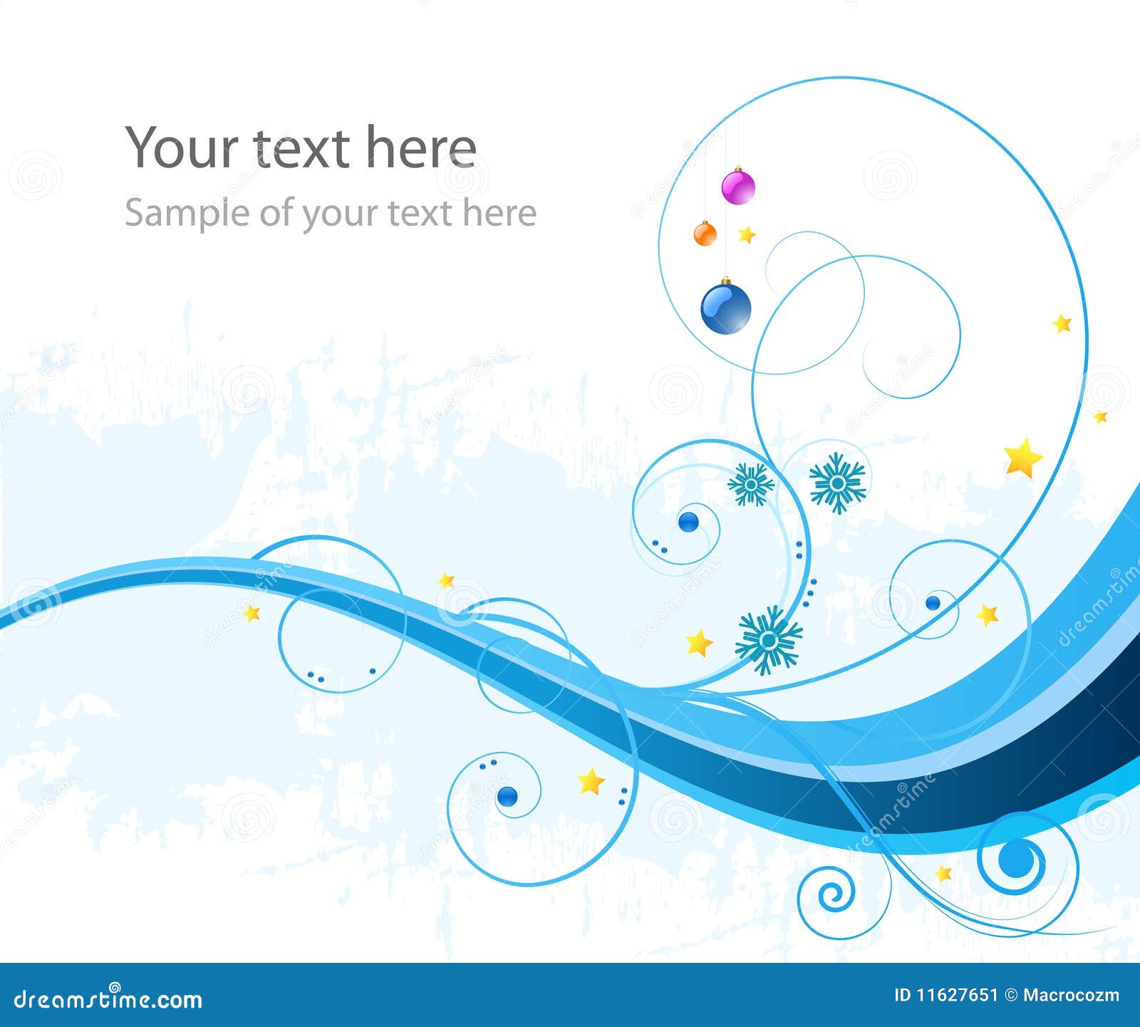 Christmas Background Waves with Patterns and Balls Stock Vector ...