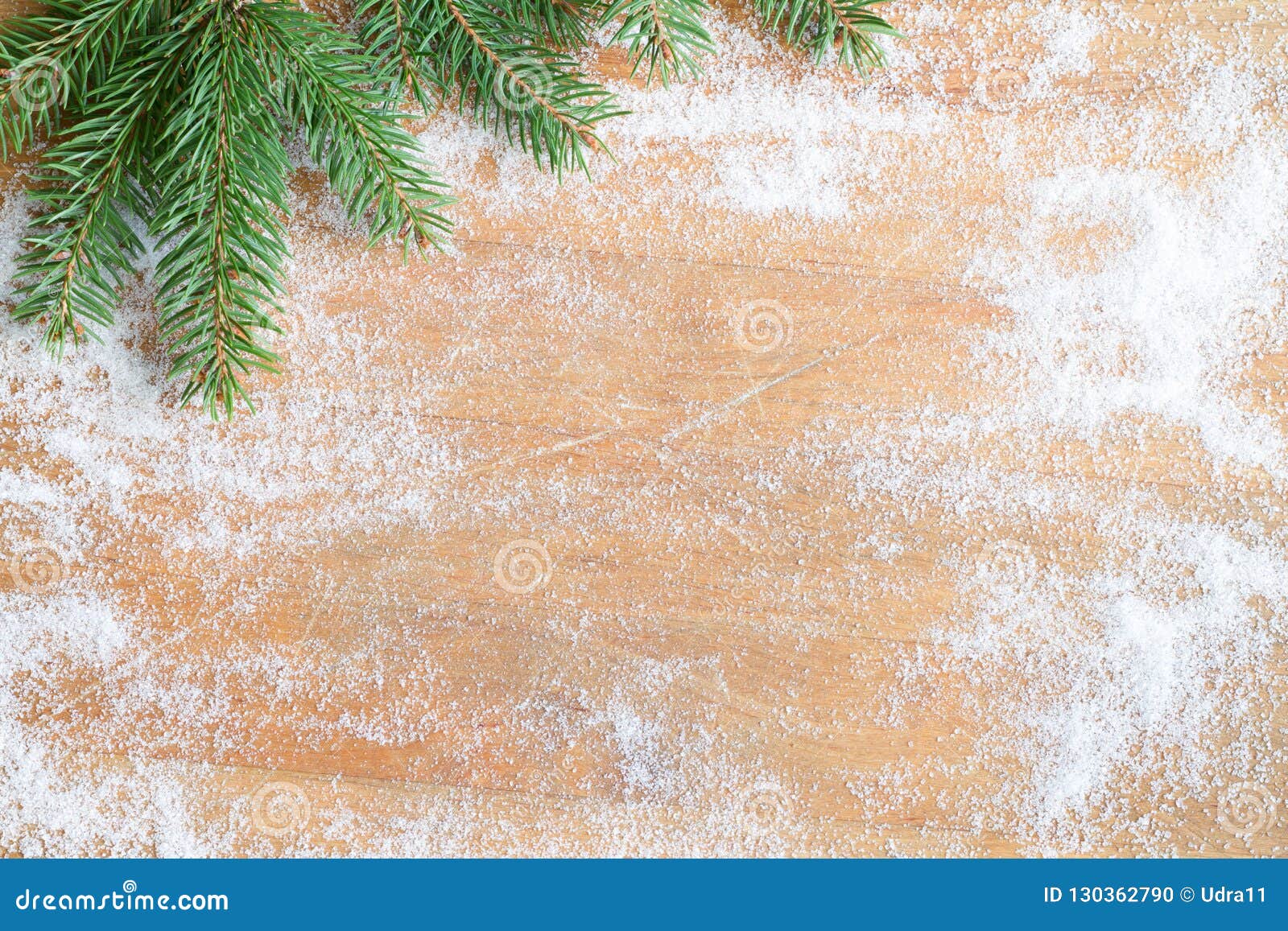 Christmas Baking Background with Sugar and Fir on Cutting Board Stock ...