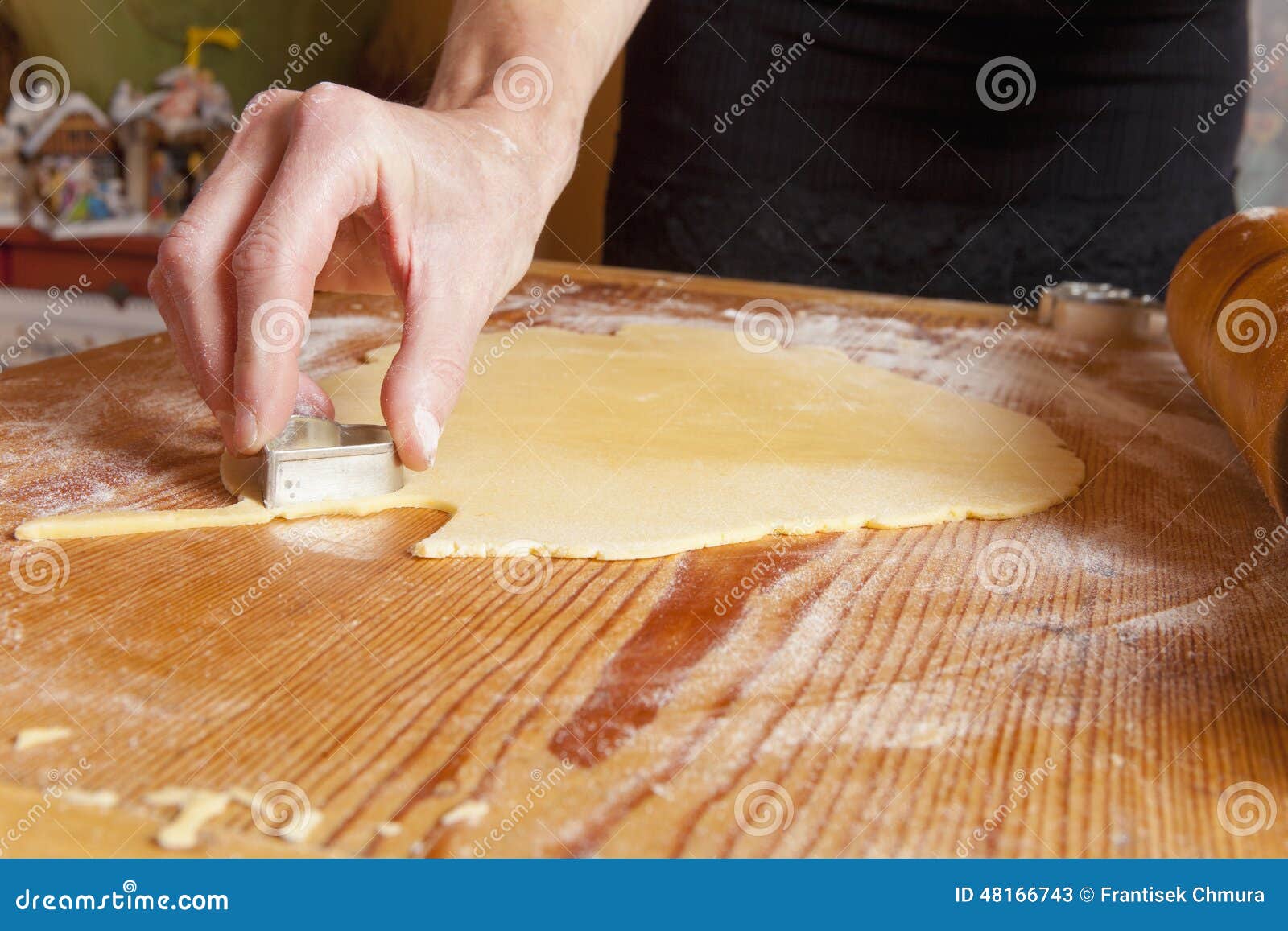 Christmas Baking - Shaping Dough with Forms Stock Image - Image of ...