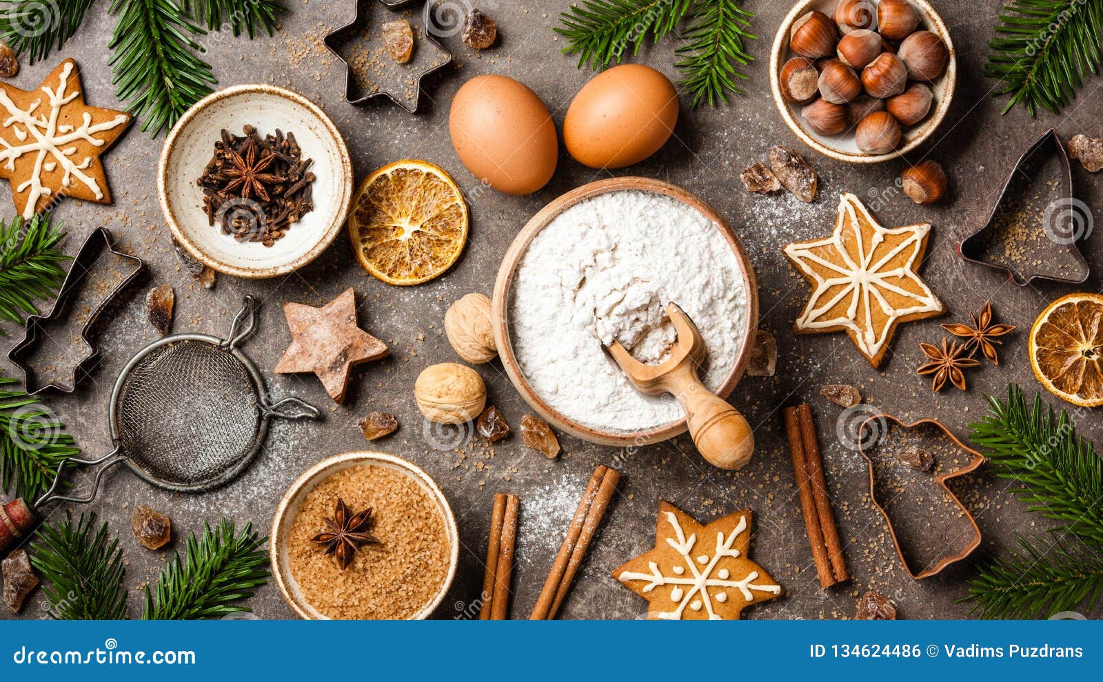 Christmas baking table stock photo. Image of accessory - 134624486