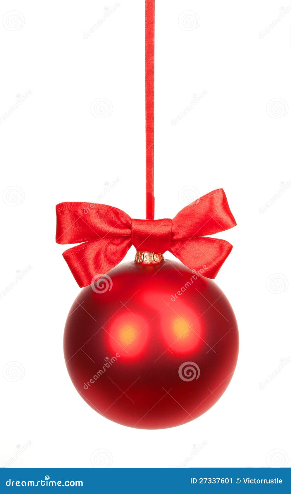 Christmas Ball with Bow Isolated Stock Image - Image of curly, bauble ...