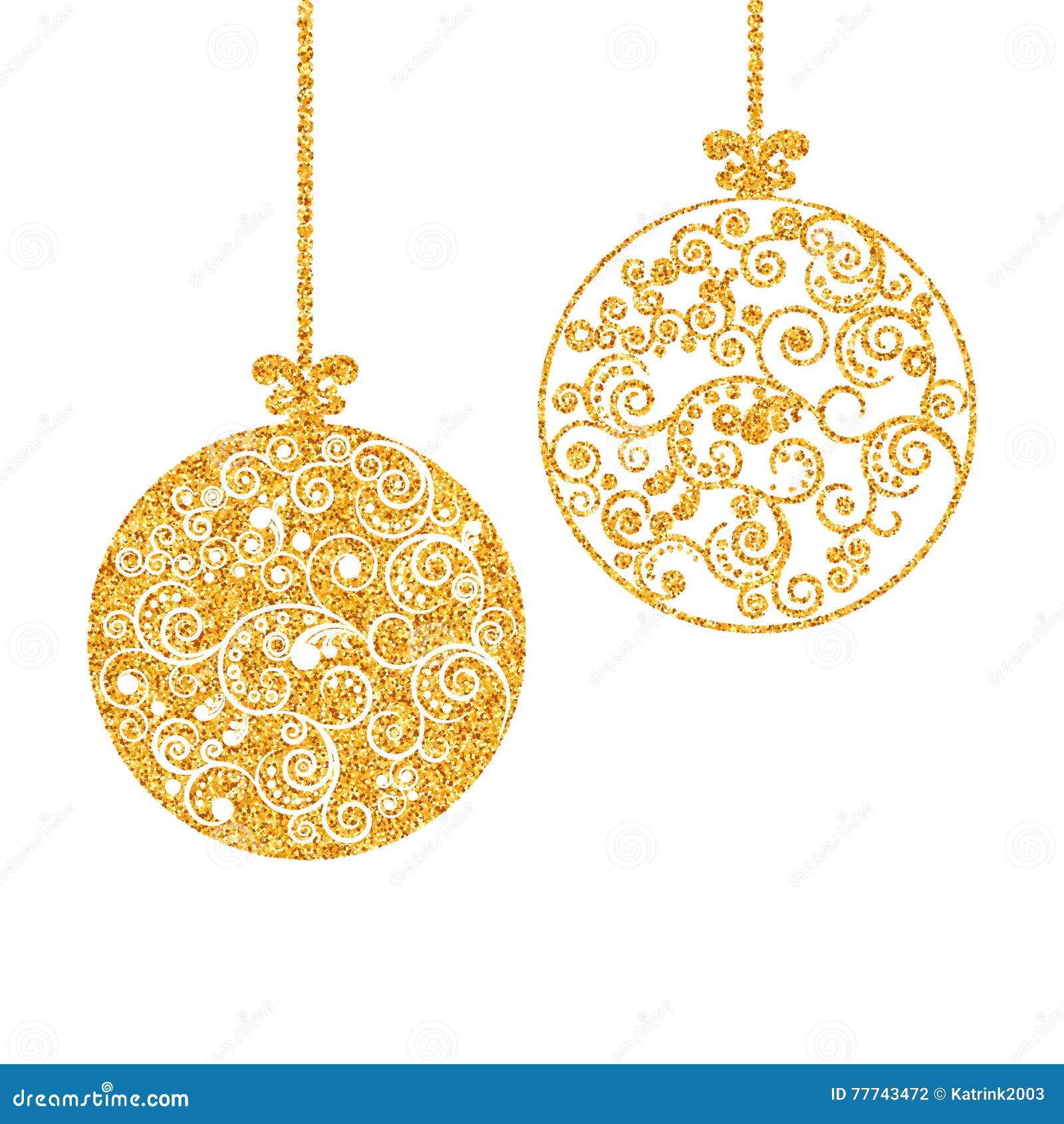 Christmas Ball, Decorated with a Delicate Pattern with Gold Texture ...
