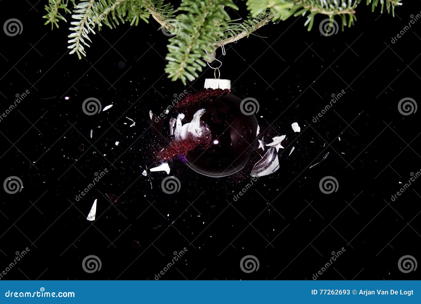 Christmas ball exploding. stock image. Image of beautiful - 77262693