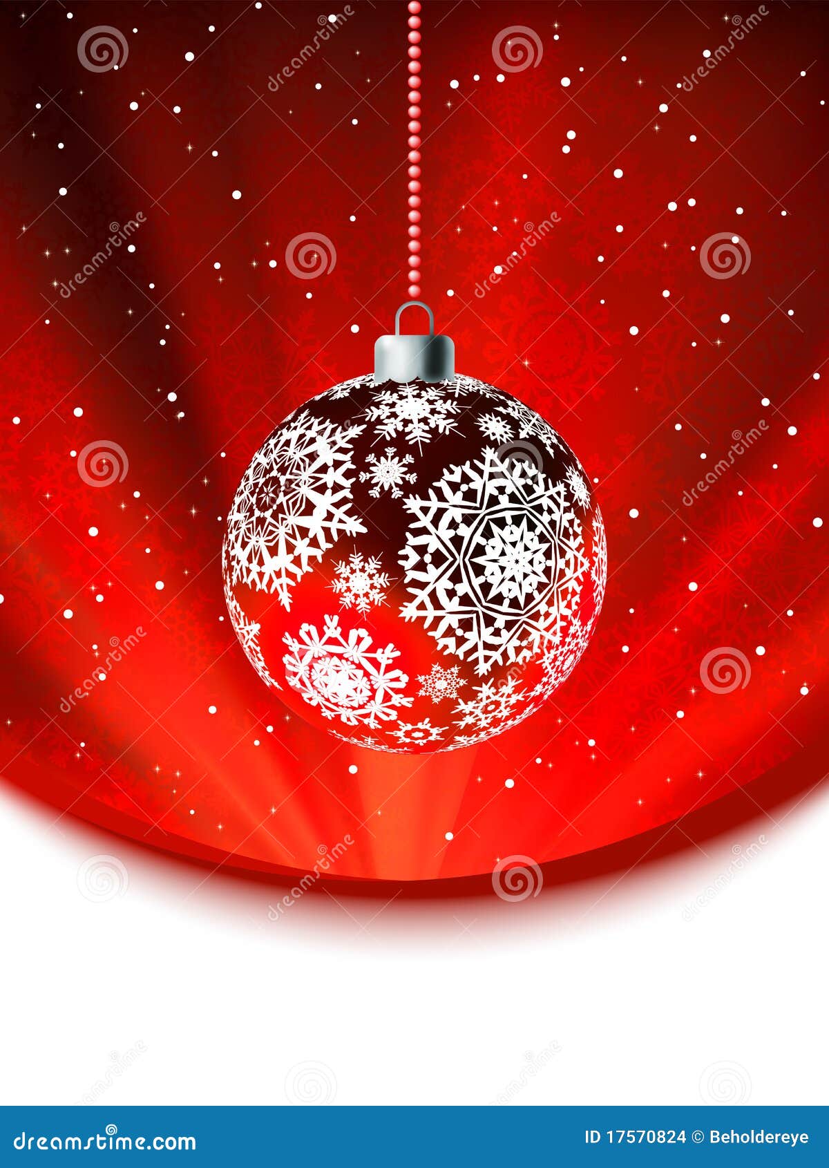 Christmas Ball on Falling Flakes Template. EPS 8 Stock Vector ...