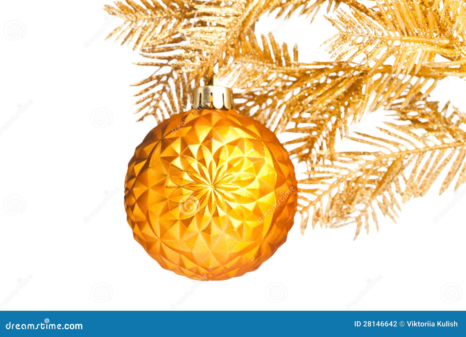 Christmas Ball with Fir-tree Stock Photo - Image of december ...