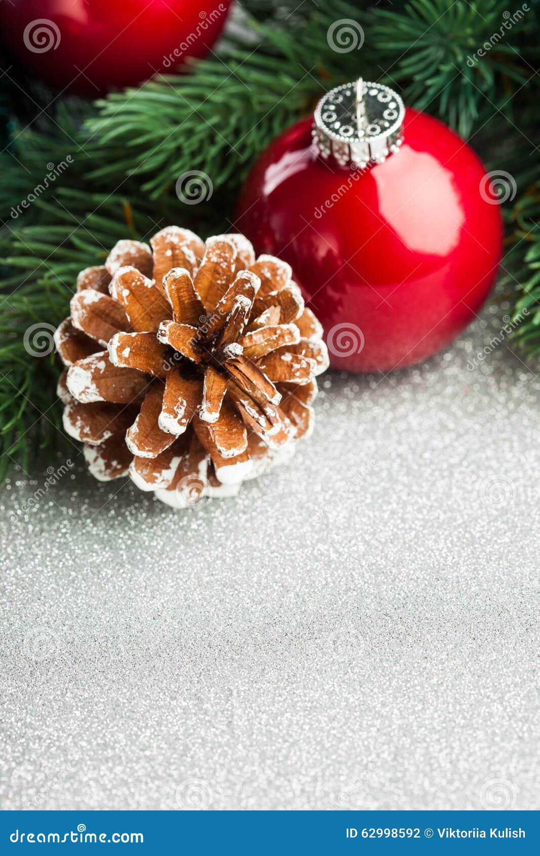Christmas Ball with Fir-tree Stock Photo - Image of evergreen, ball ...