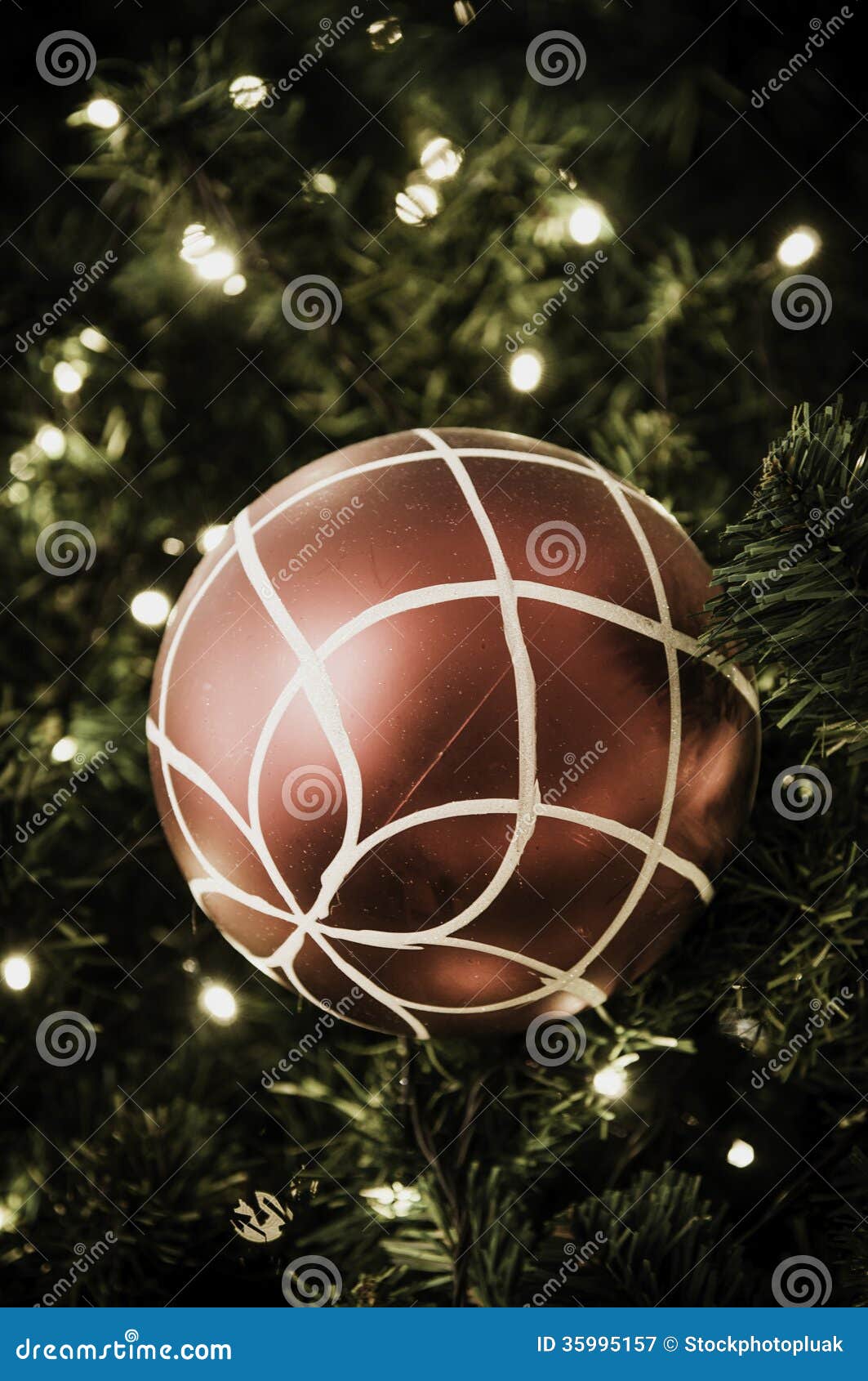 Christmas Ball Hanging on Tree. Stock Image - Image of abstract, bauble ...